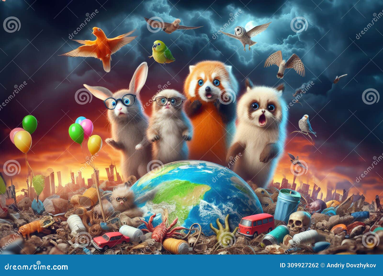 Small Animals are Horrified by the Ongoing Destruction of the Earth by ...
