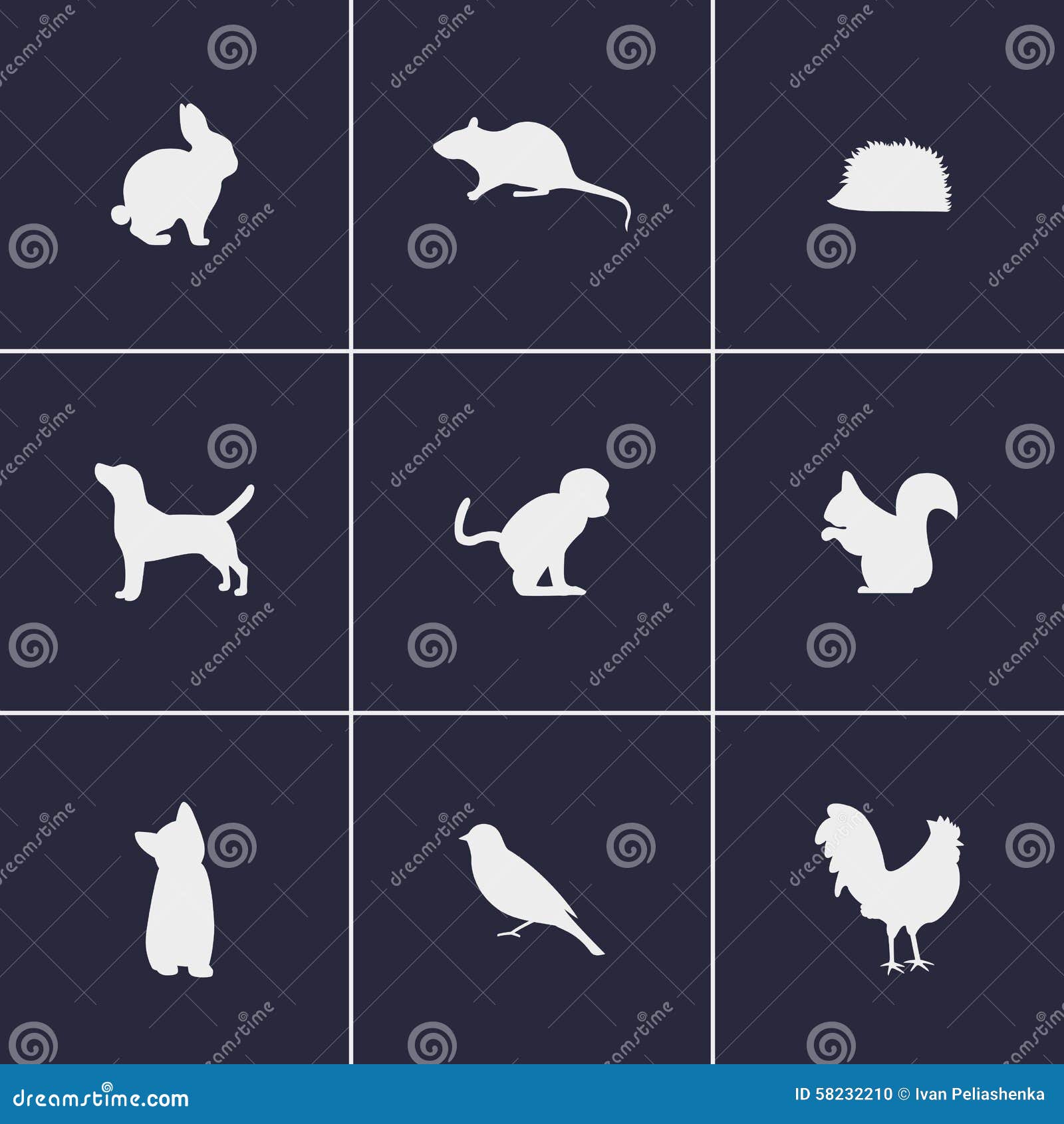 Small animals icons stock vector. Illustration of pictogram - 58232210