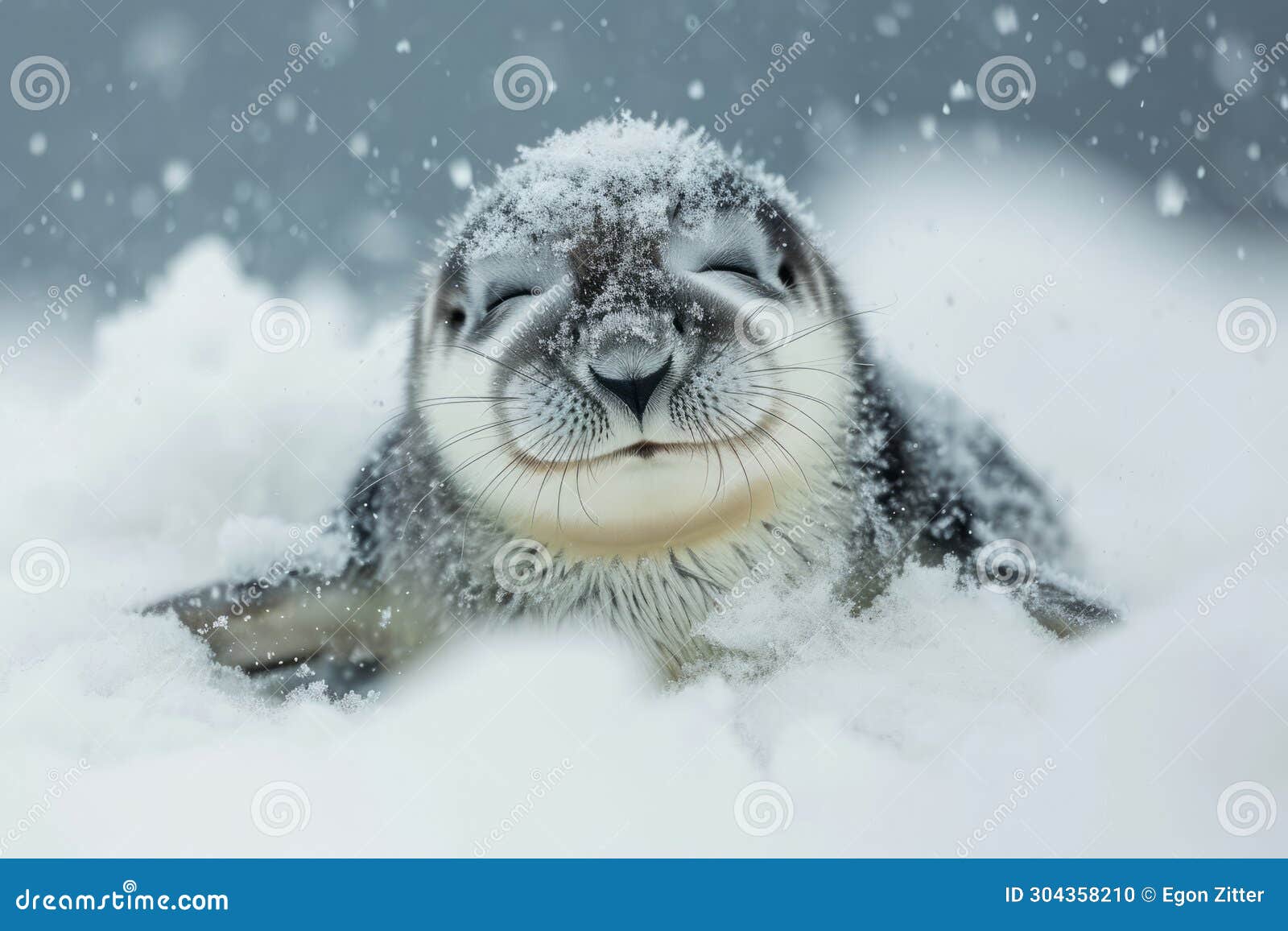 Small Animals in the Snow Playing Together Stock Illustration ...