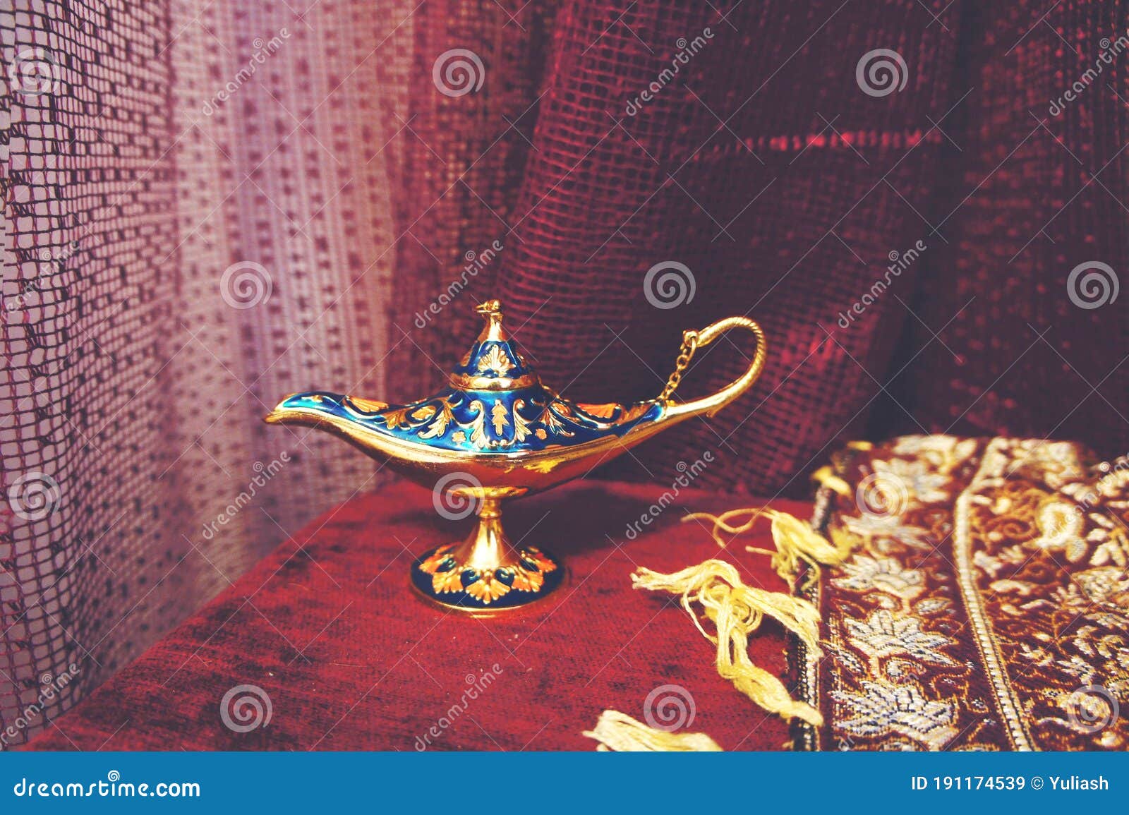 Small Antique Aladdin Lamp. Macro. Antique Object on the Background of ...