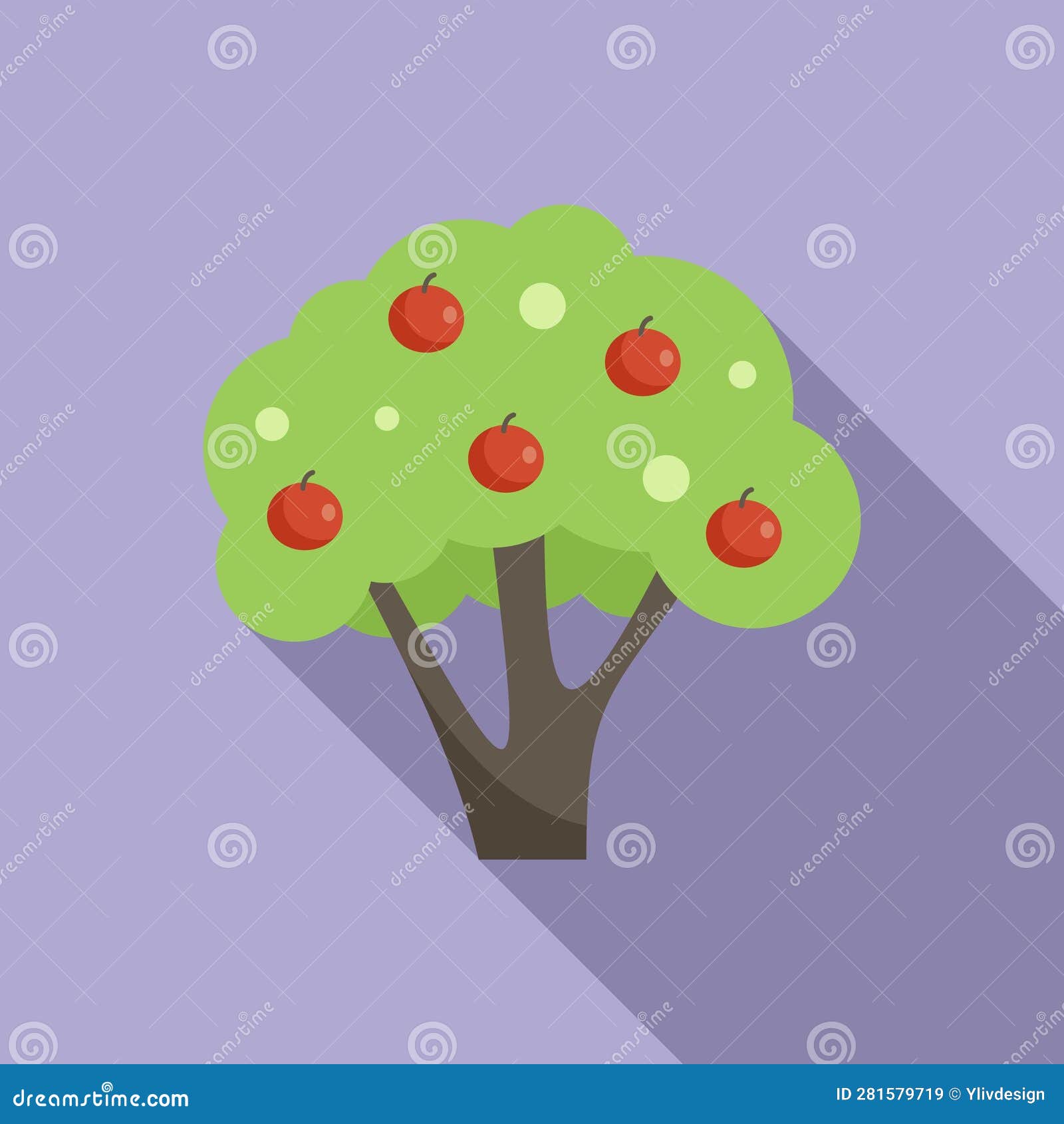 Small Apple Tree Icon Flat Vector. Farm Harvest Stock Vector ...