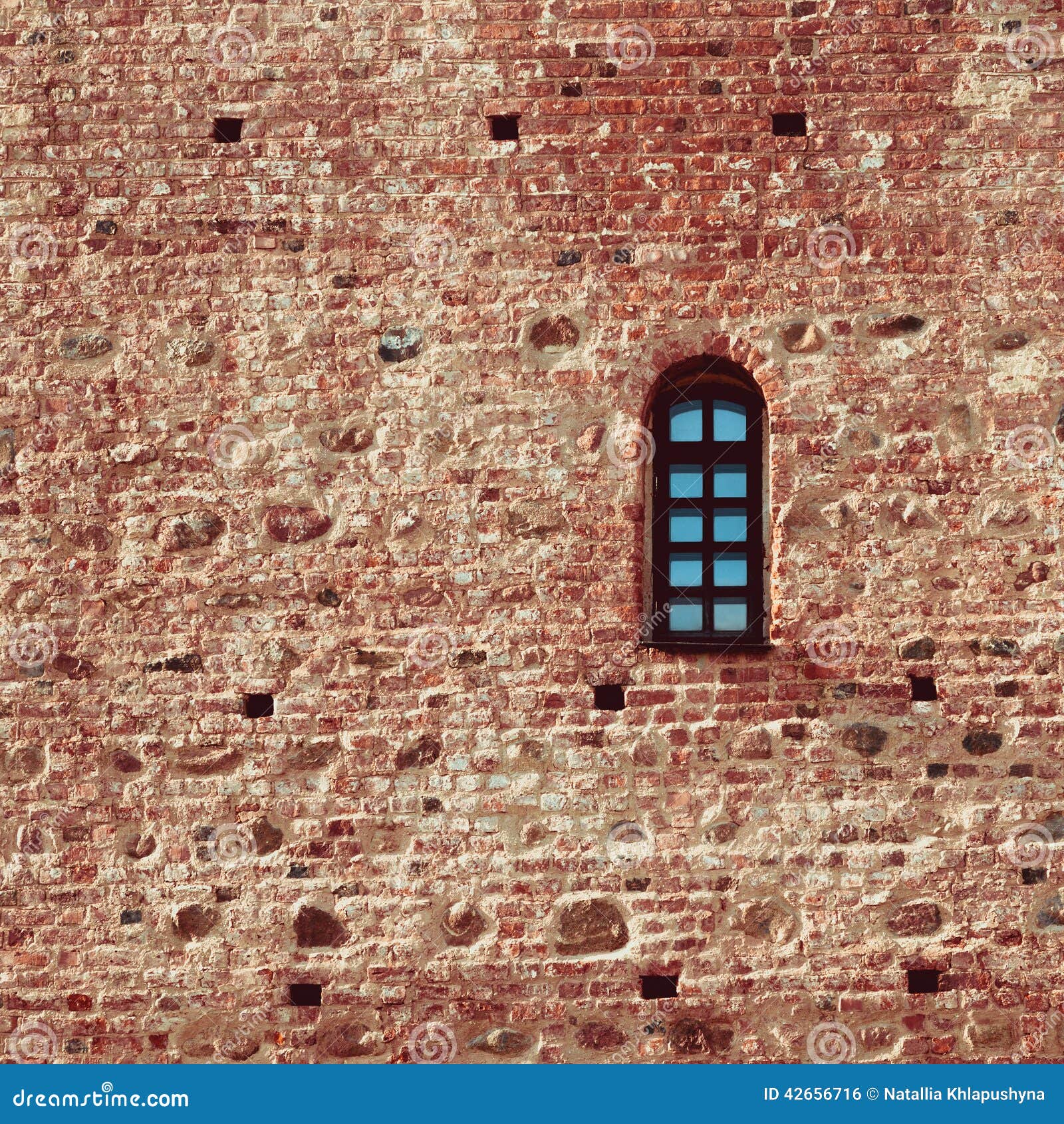 Small Arched Window in a Red Brick Stock Photo - Image of castle, frame ...