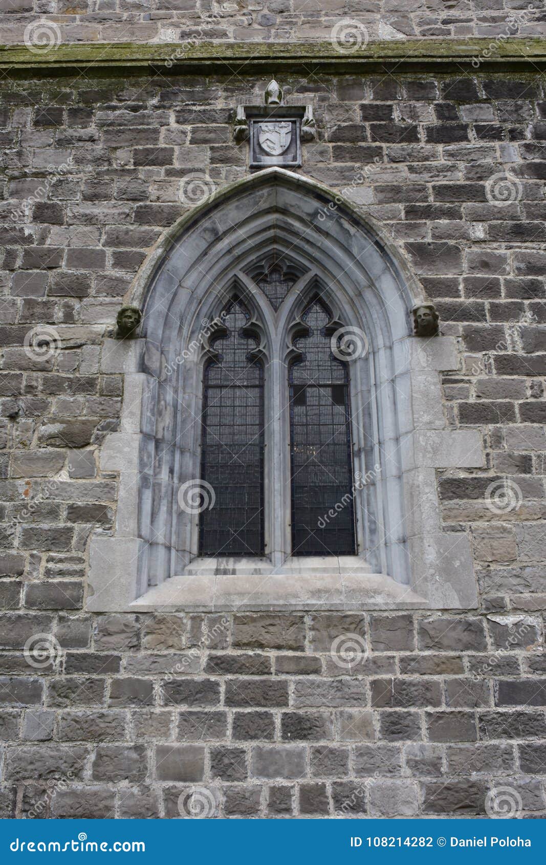 Small Arched Window on Stone Church Wall Stock Photo - Image of gothic ...