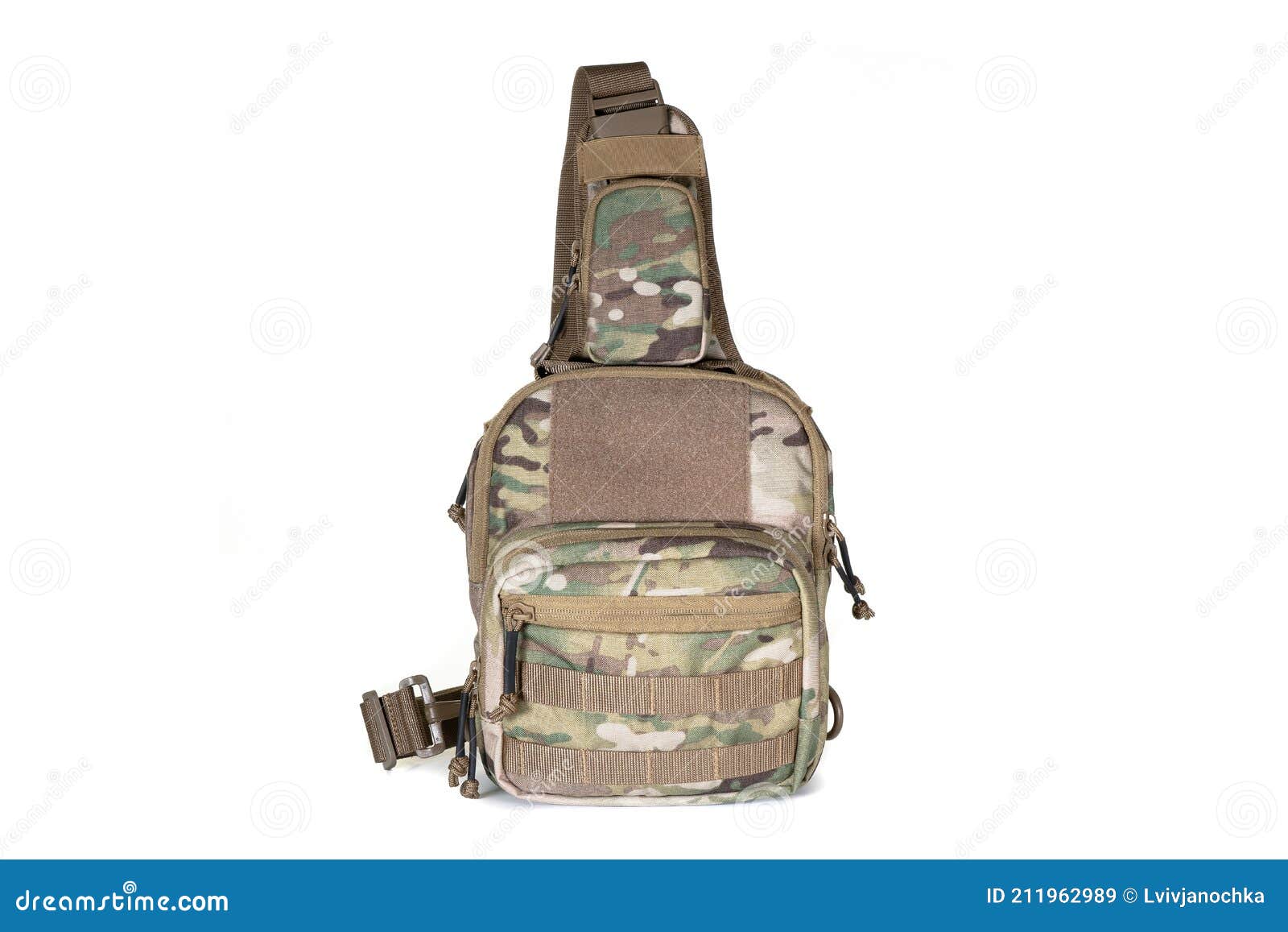 Small Army Combat Rucksack Isolated on White Background, Studio Shot ...