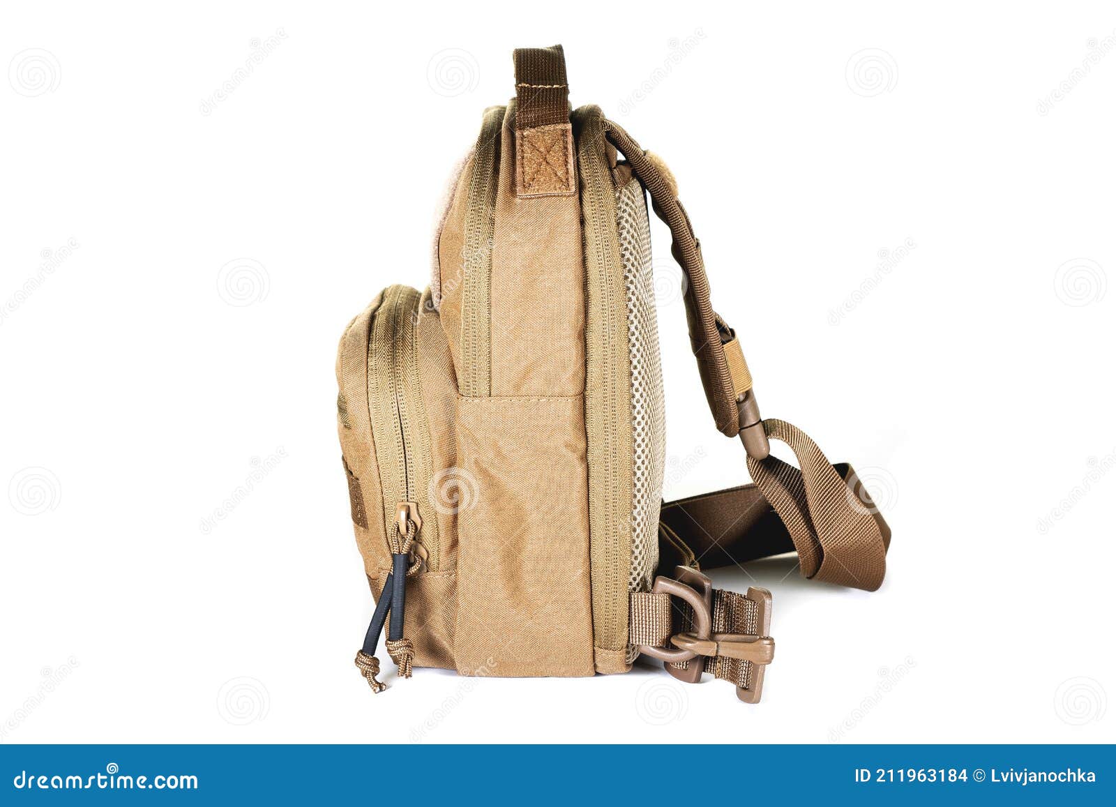 Small Army Combat Rucksack Isolated on White Background, Studio Shot ...