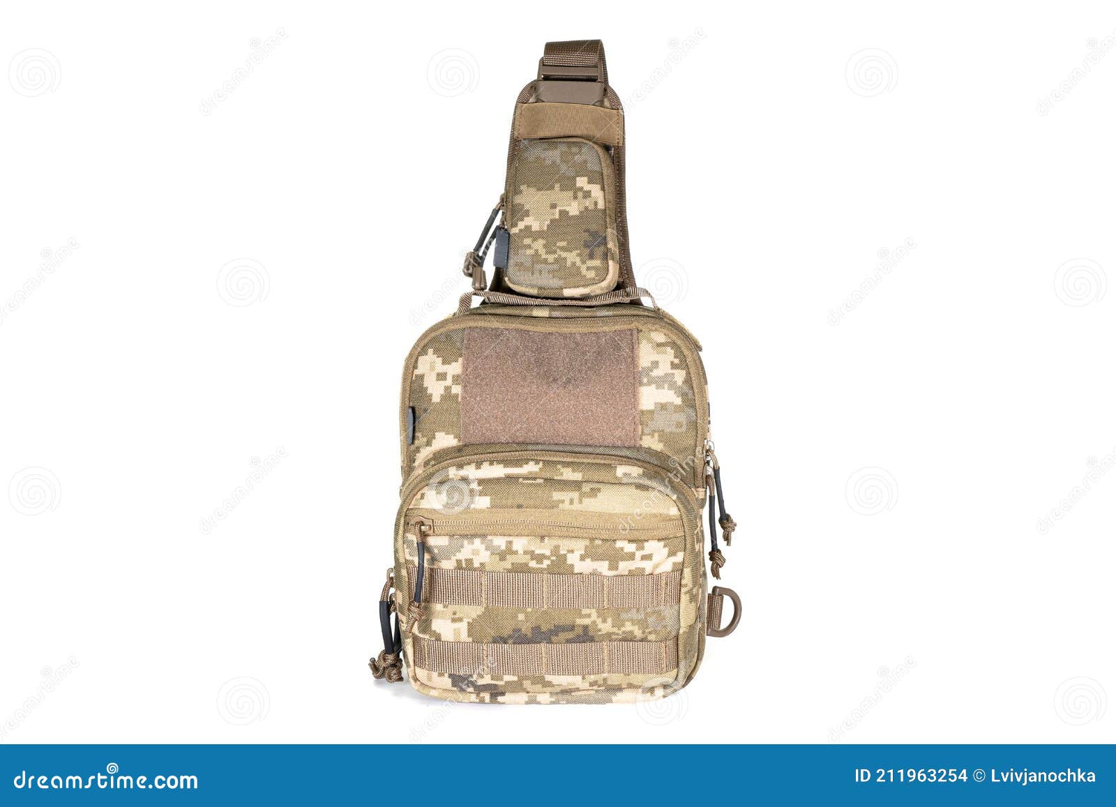 Small Army Combat Rucksack Isolated on White Background, Studio Shot ...