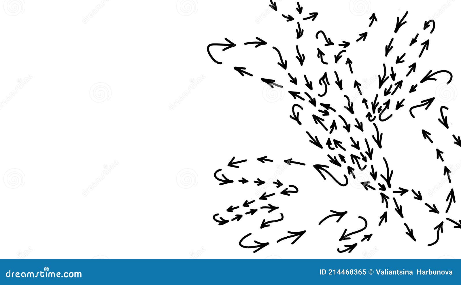 Small Arrows on a White Background of Random Movement Stock ...