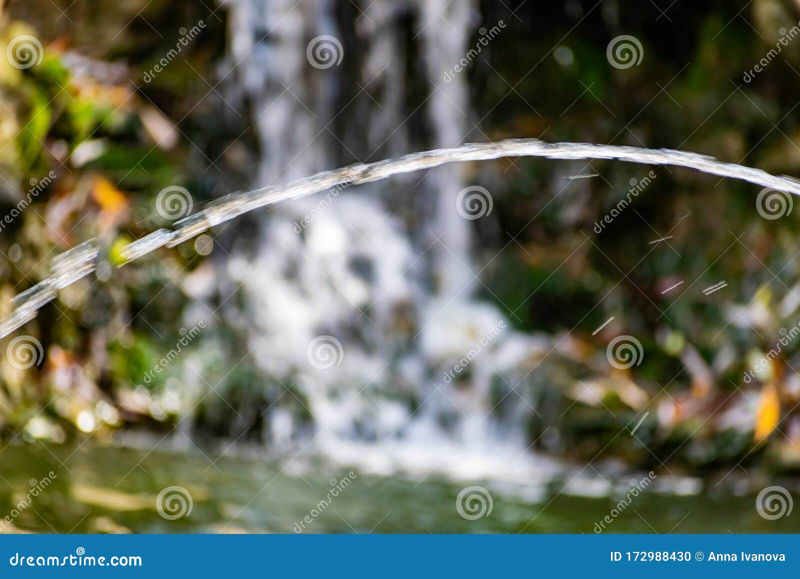 A Small Artificial Freshwater Waterfall that Flows into a Common Living ...