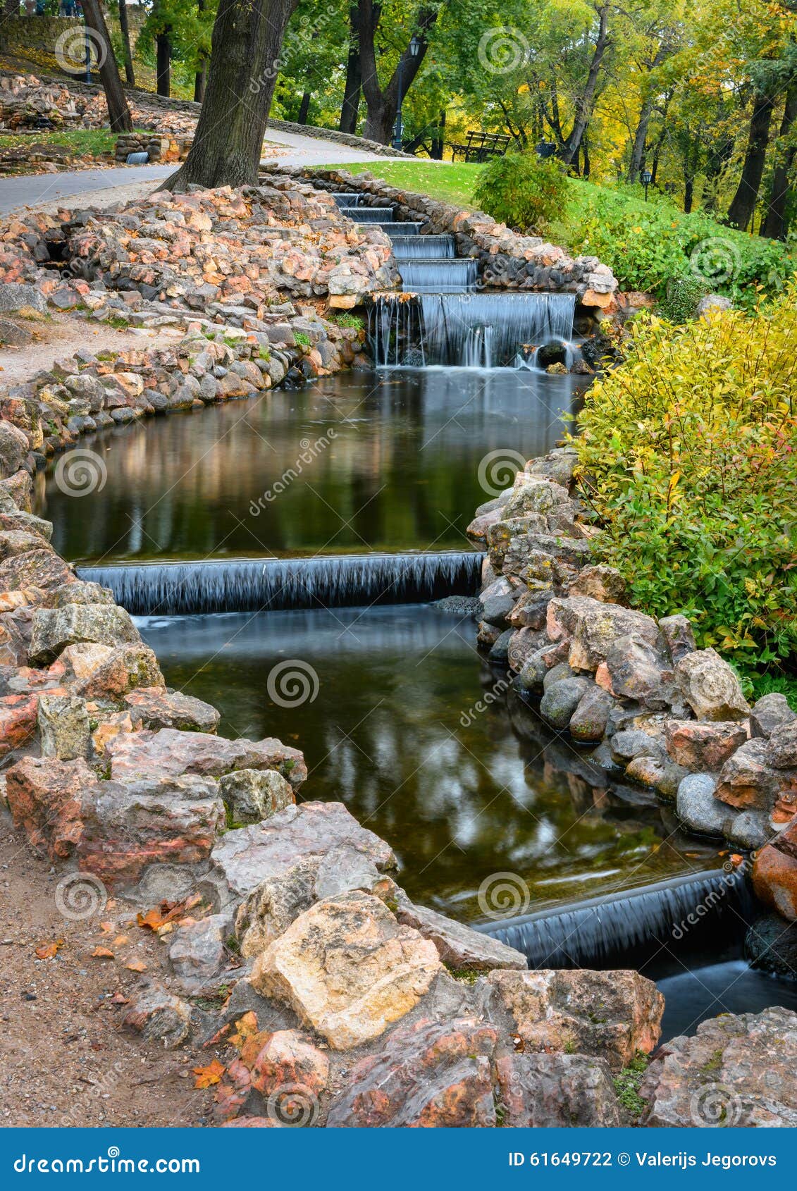 Small Artificial Waterfalls at Bastion Hill Park in Riga, Latvia Stock ... Small Artificial Waterfalls at Bastion Hill Park in Riga, Latvia Stock ...