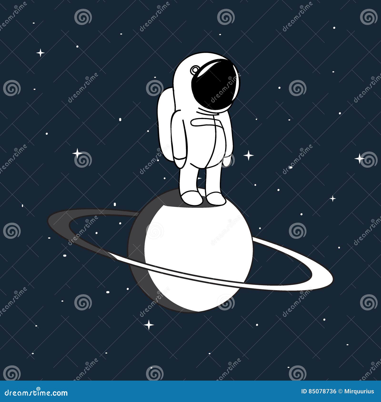 Small Astronaut Vector Illustration Stock Vector - Illustration of ...
