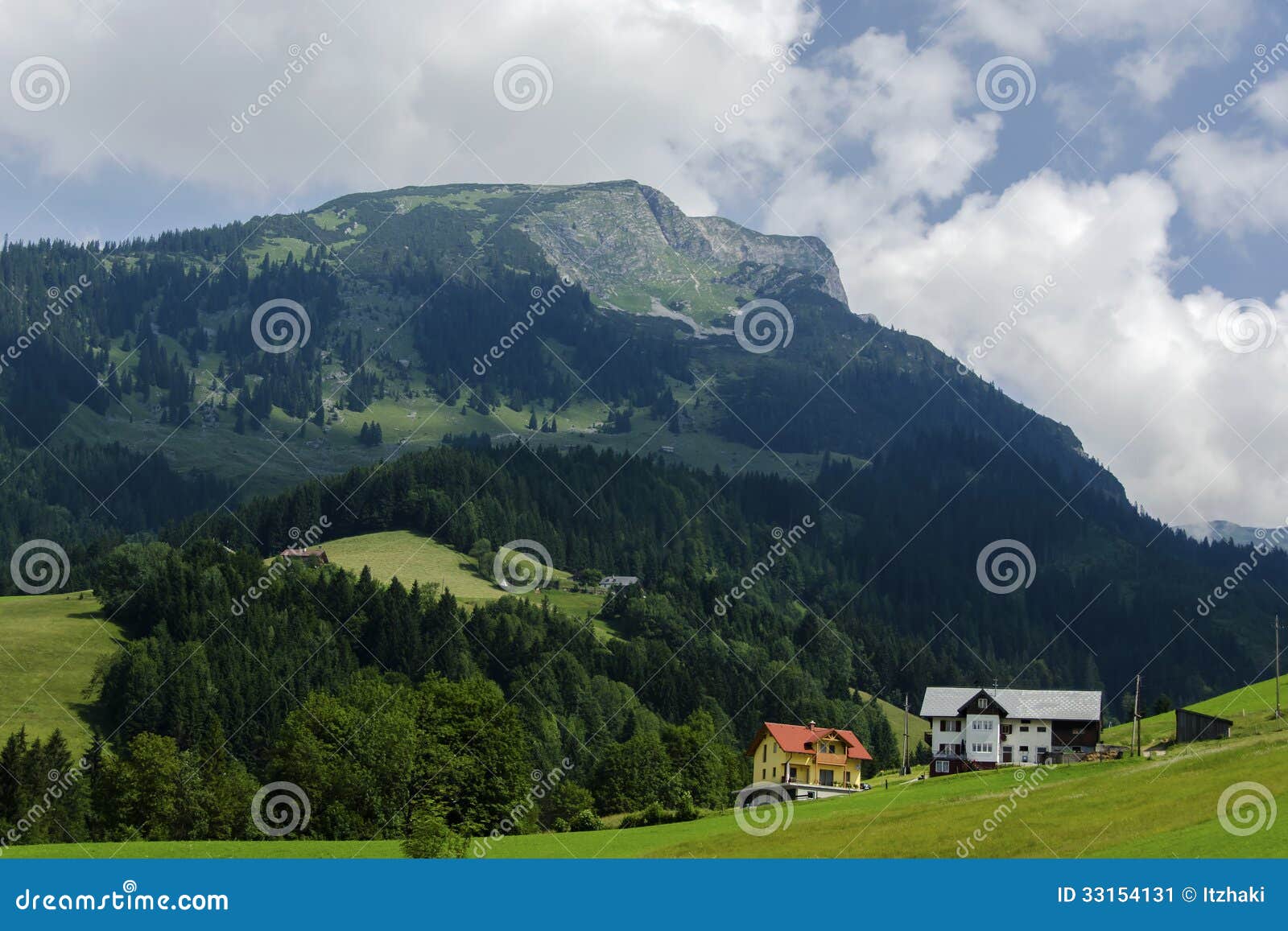 Small Austrian Mountain Village Stock Image - Image of beautiful, tirol ...