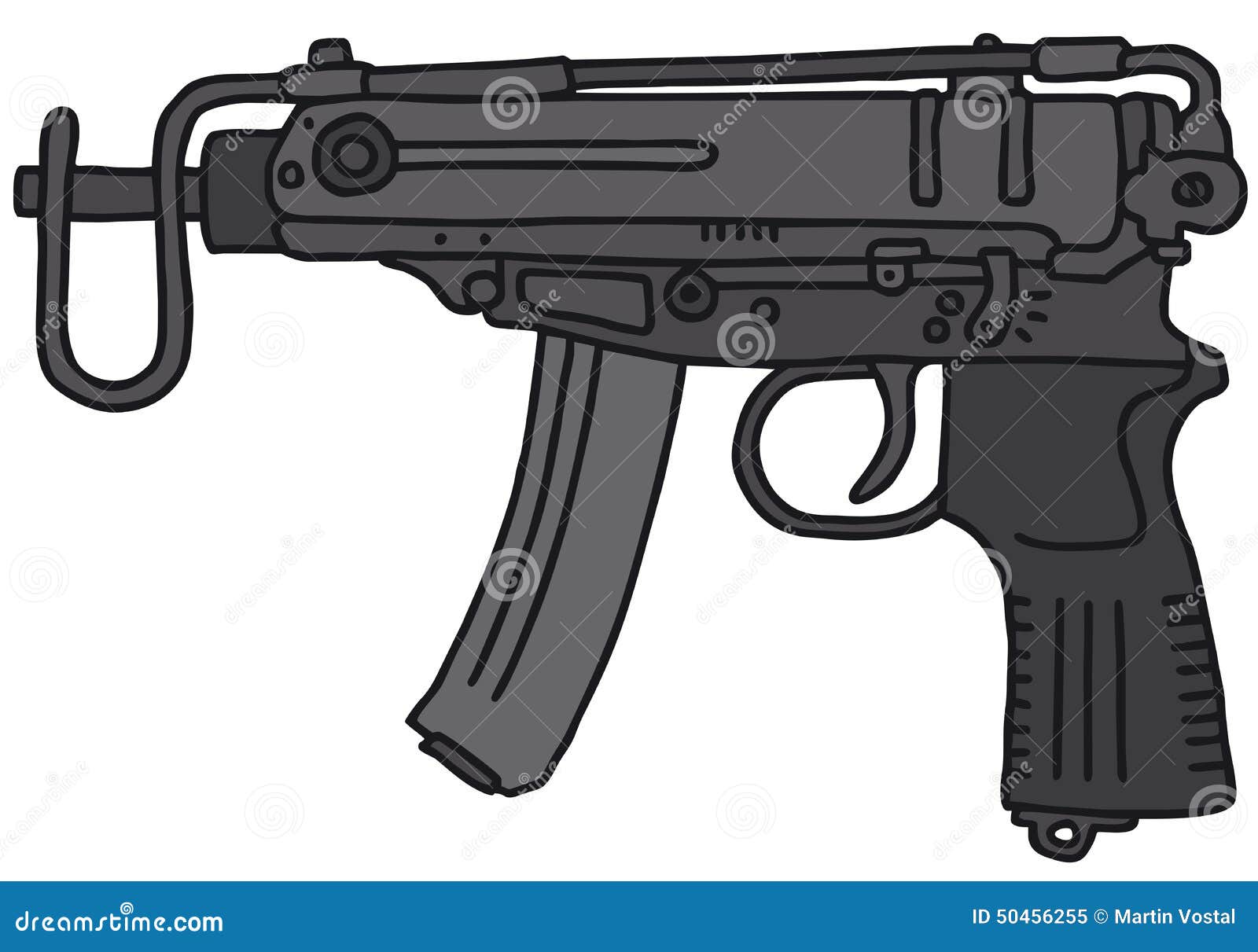 Small automatic gun stock vector. Illustration of submachine - 50456255