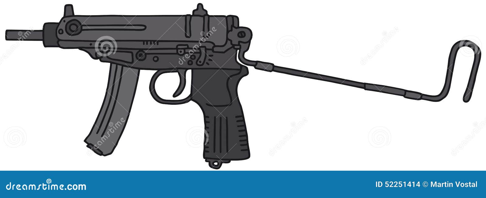 Small automatic gun stock vector. Illustration of army - 52251414