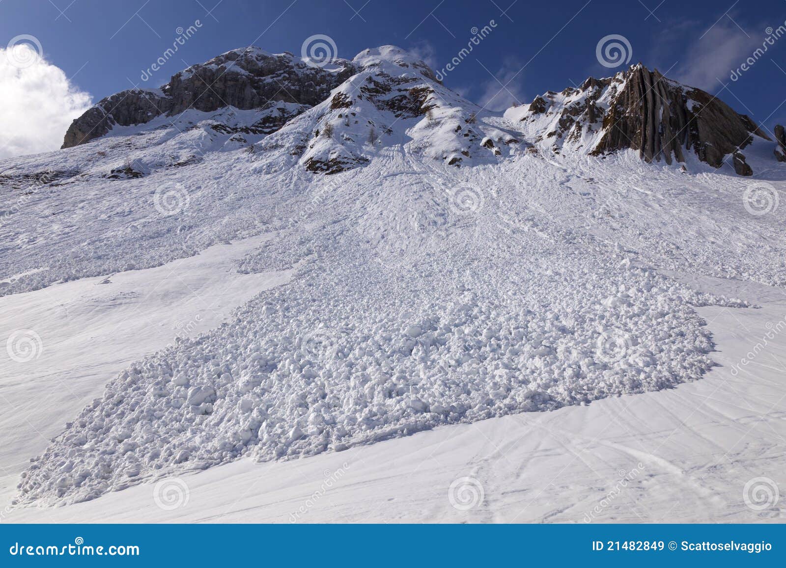 Small Avalanche Bottom View. Stock Image - Image of snow, pack: 21482849
