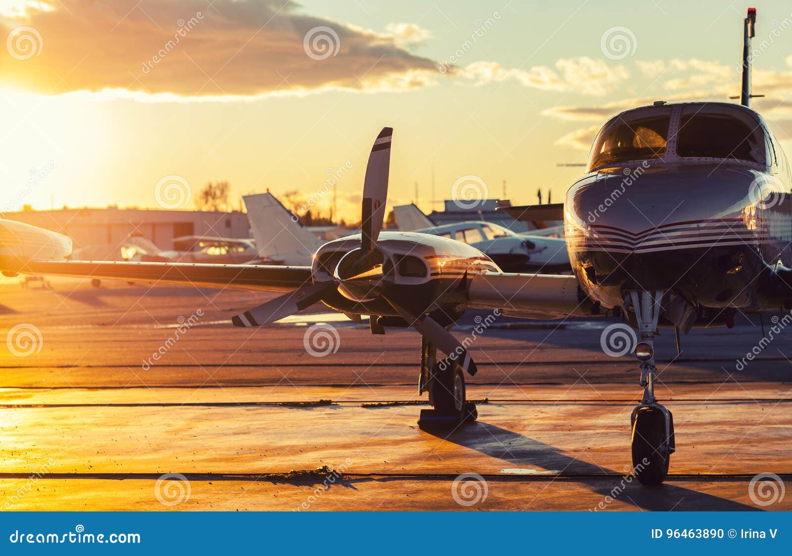 Small Aviation: Private Jet is Parked on a Tarmac in a Beautiful Stock ...