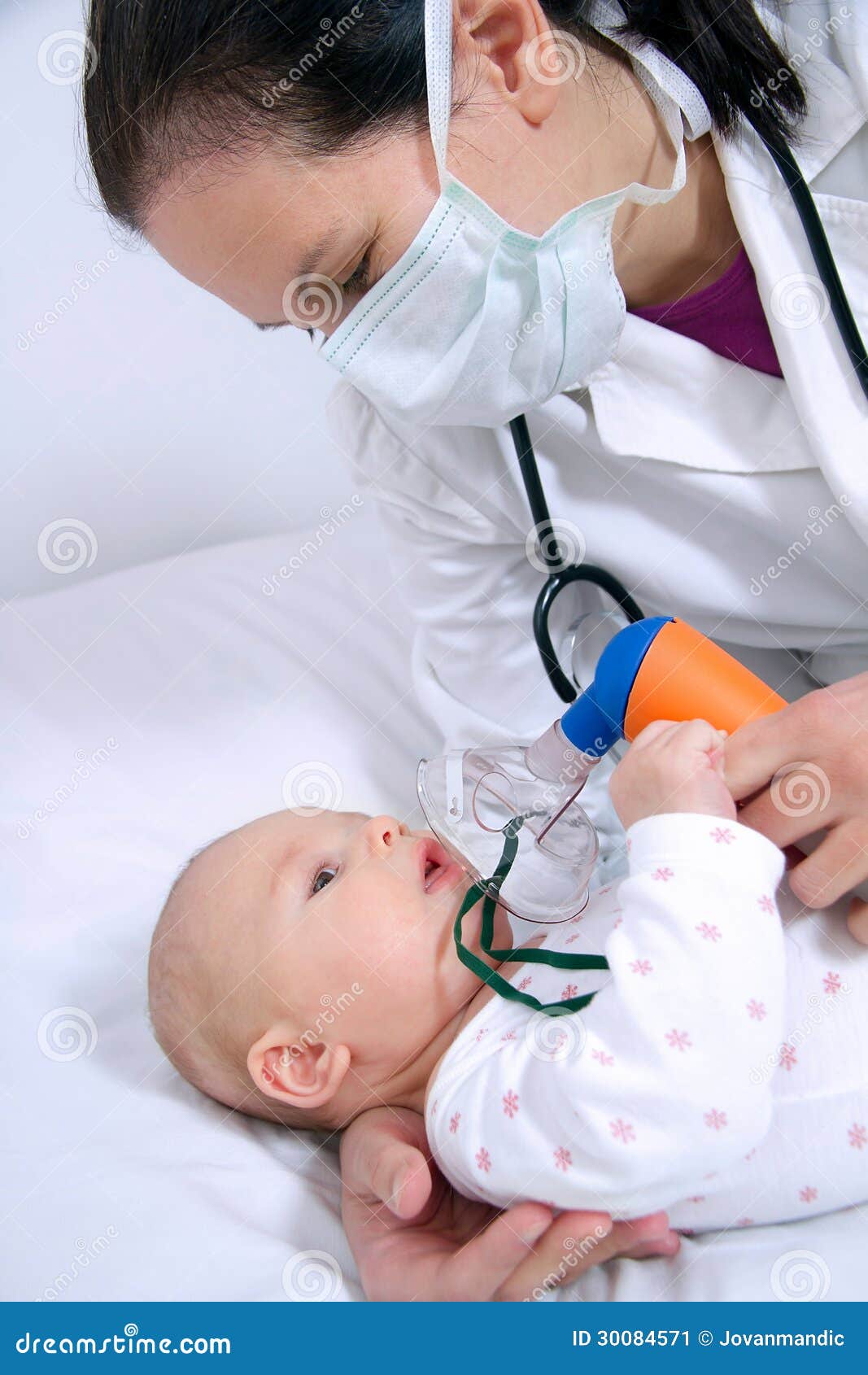 Inhaling baby stock image. Image of medical, medicine - 30084571