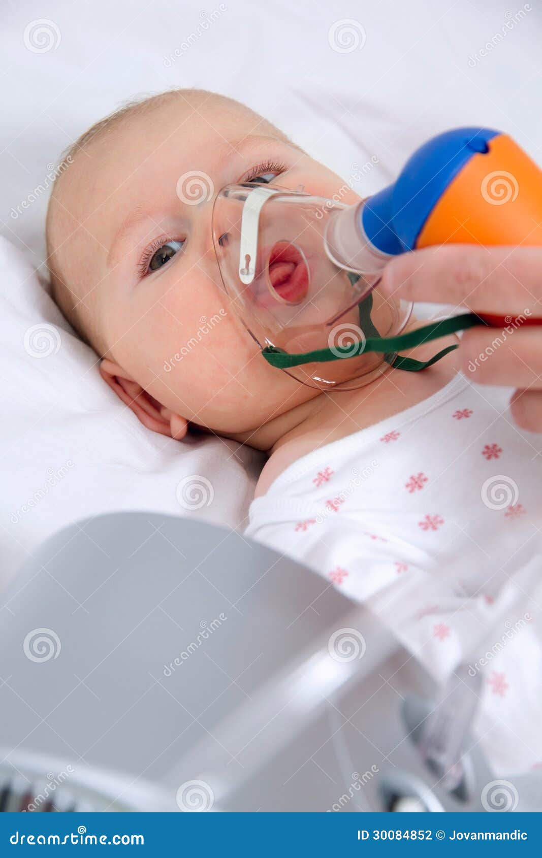 Inhaling baby stock photo. Image of inhaler, diagnostic - 30084852