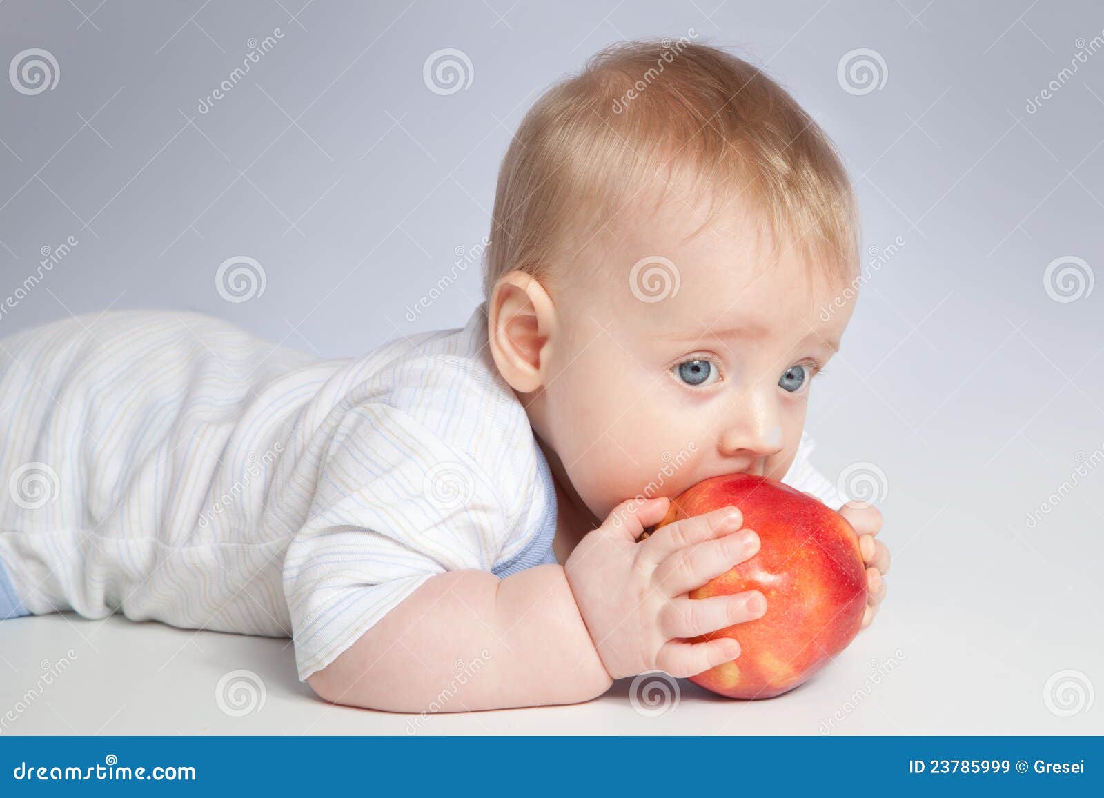 Small baby with apples stock image. Image of cute, baby - 23785999