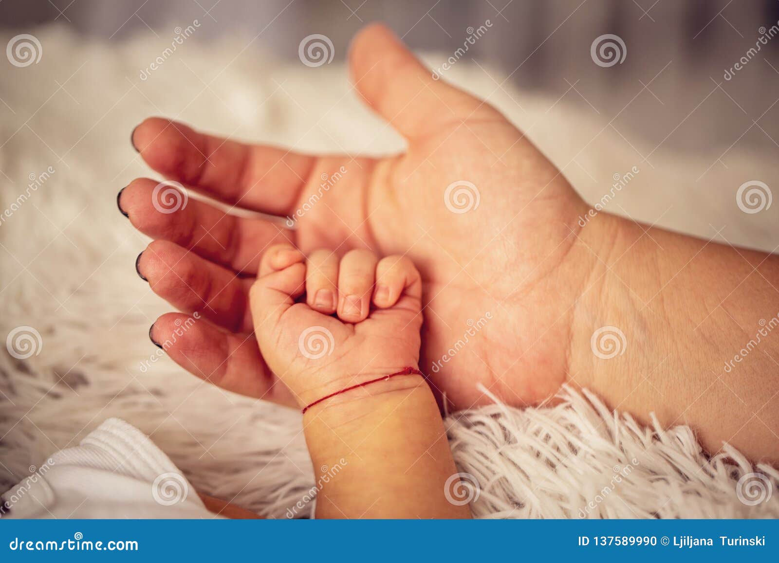 Small Baby Hand on Mom Palm Stock Photo - Image of care, infant: 137589990