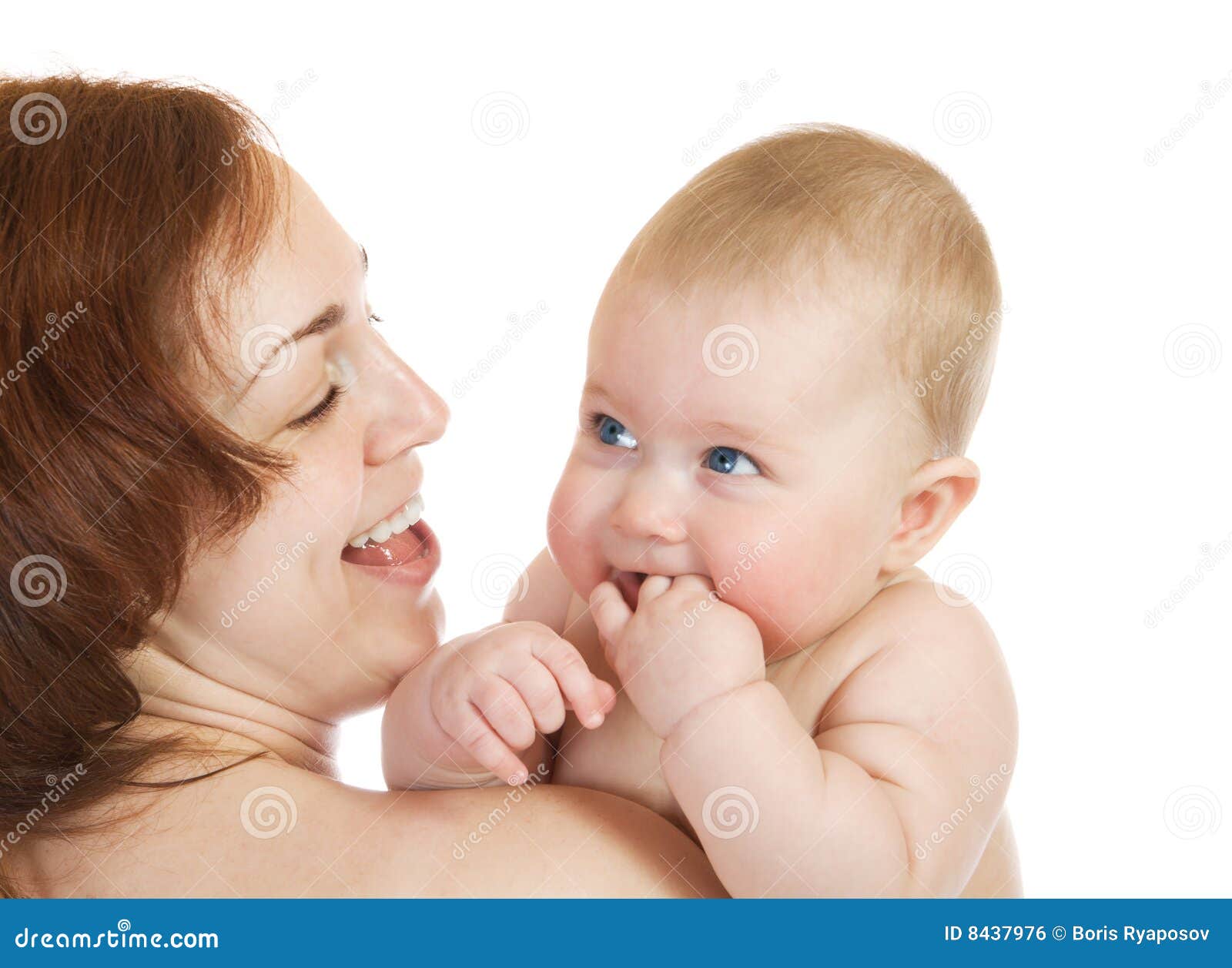 Small Baby with Mom Isolated Stock Photo - Image of baby, cute: 8437976
