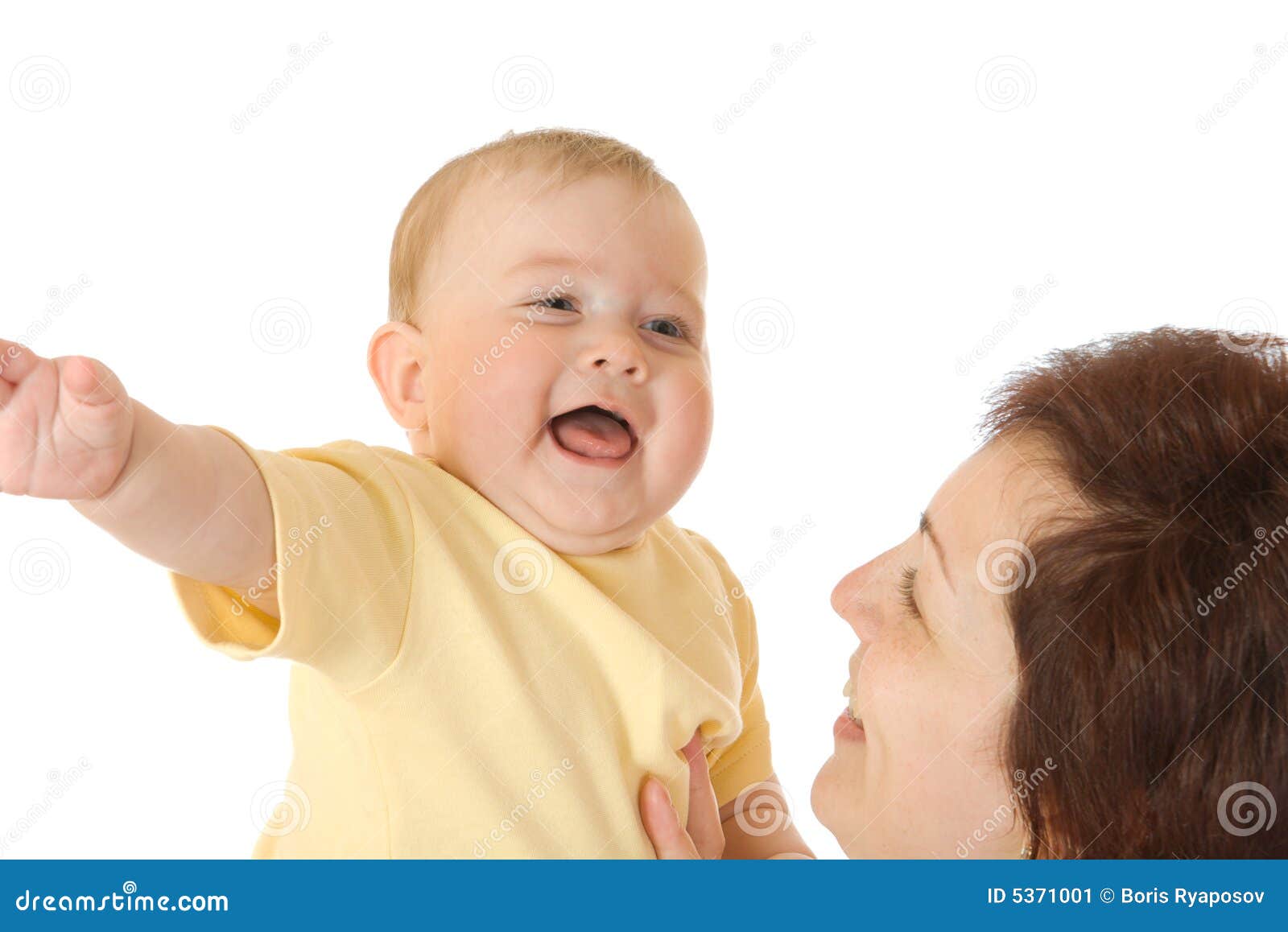 Small Baby With Mother Isolated Picture. Image: 5371001