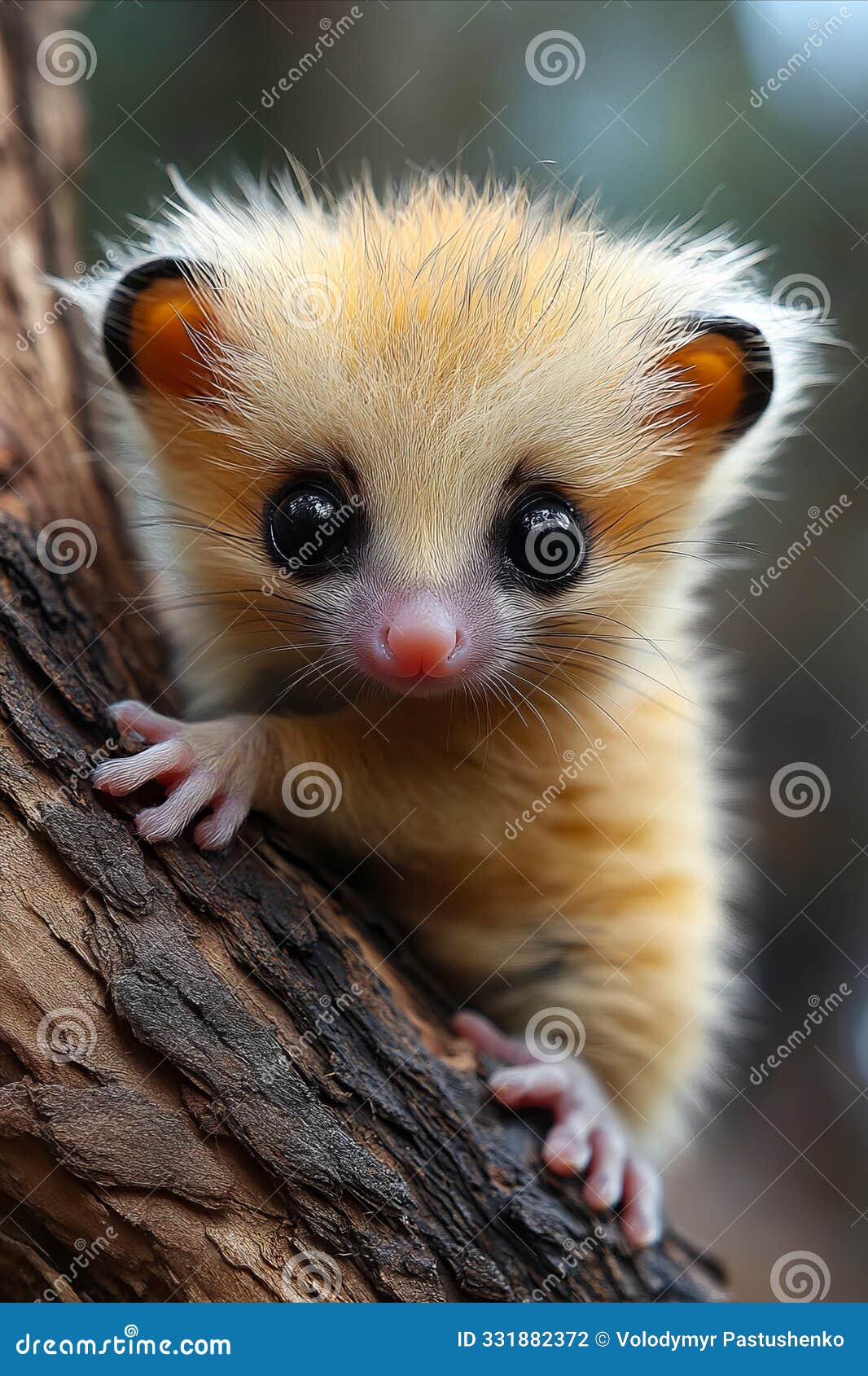 A Small Baby Possum Sitting on a Tree Branch Stock Photo - Image of ...