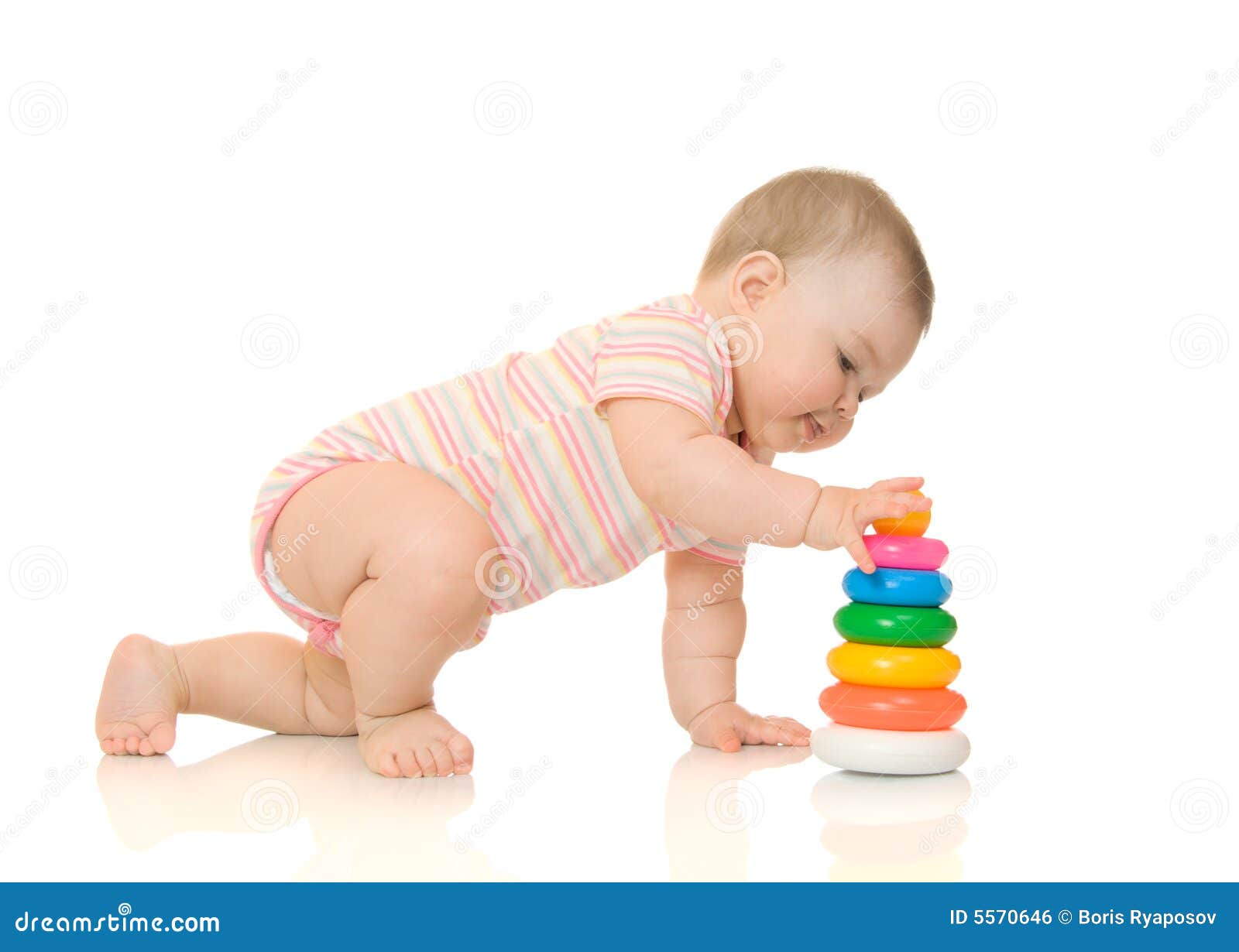Small Baby with Toy Pyramid #5 Isolated Stock Photo - Image of ...