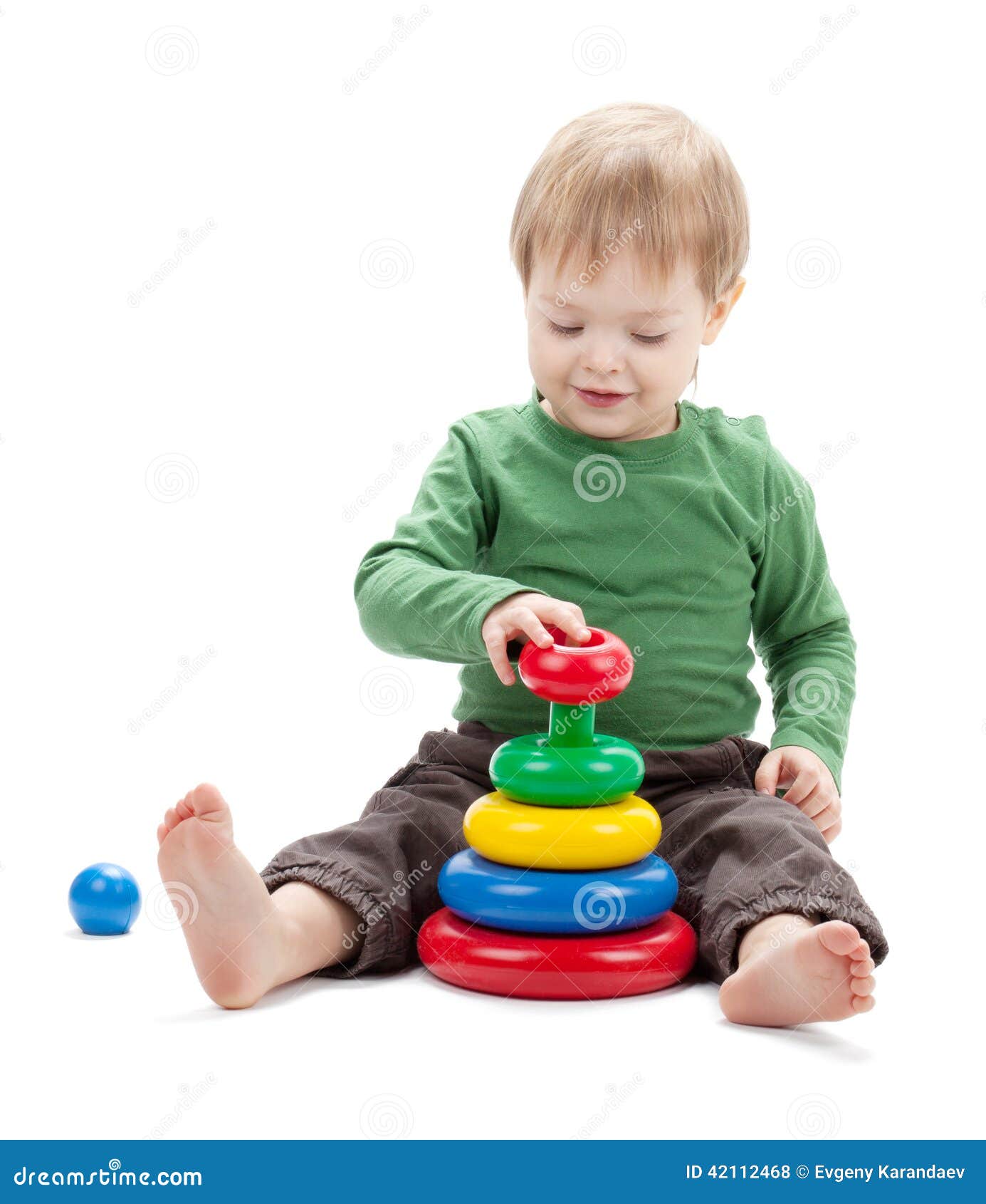 Small Baby with a Toy Pyramid Stock Photo - Image of healthy, life ...