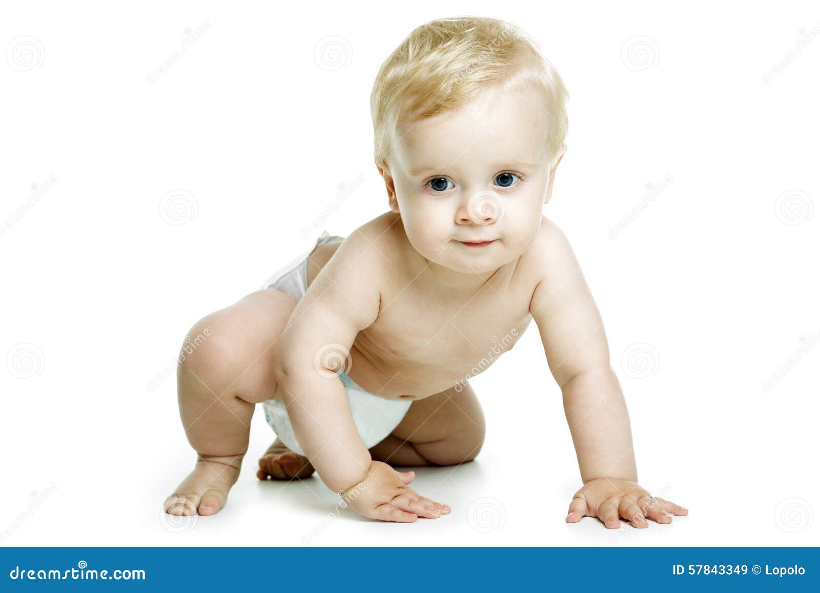 Small Baby on White Background Stock Image - Image of healthy ...