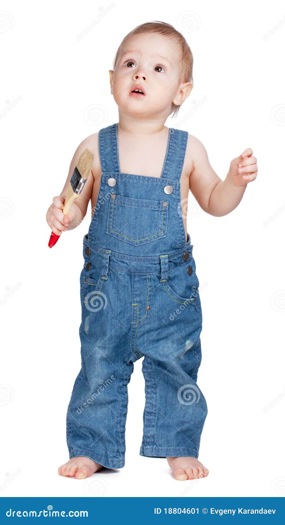 Small Baby Worker with Paint Brush Stock Image - Image of play ...