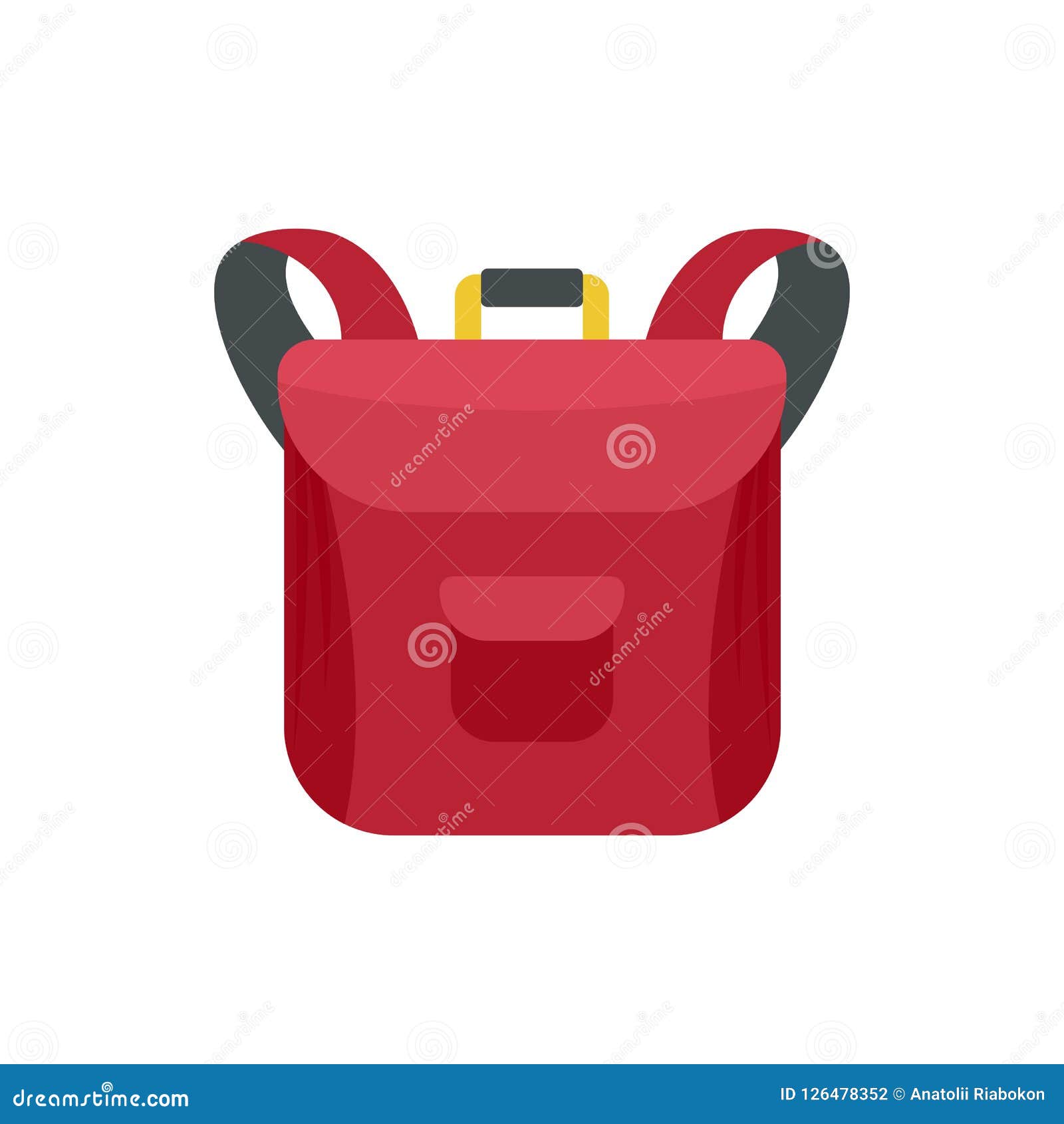 Small Backpack Icon, Flat Style Stock Vector - Illustration of knap ...