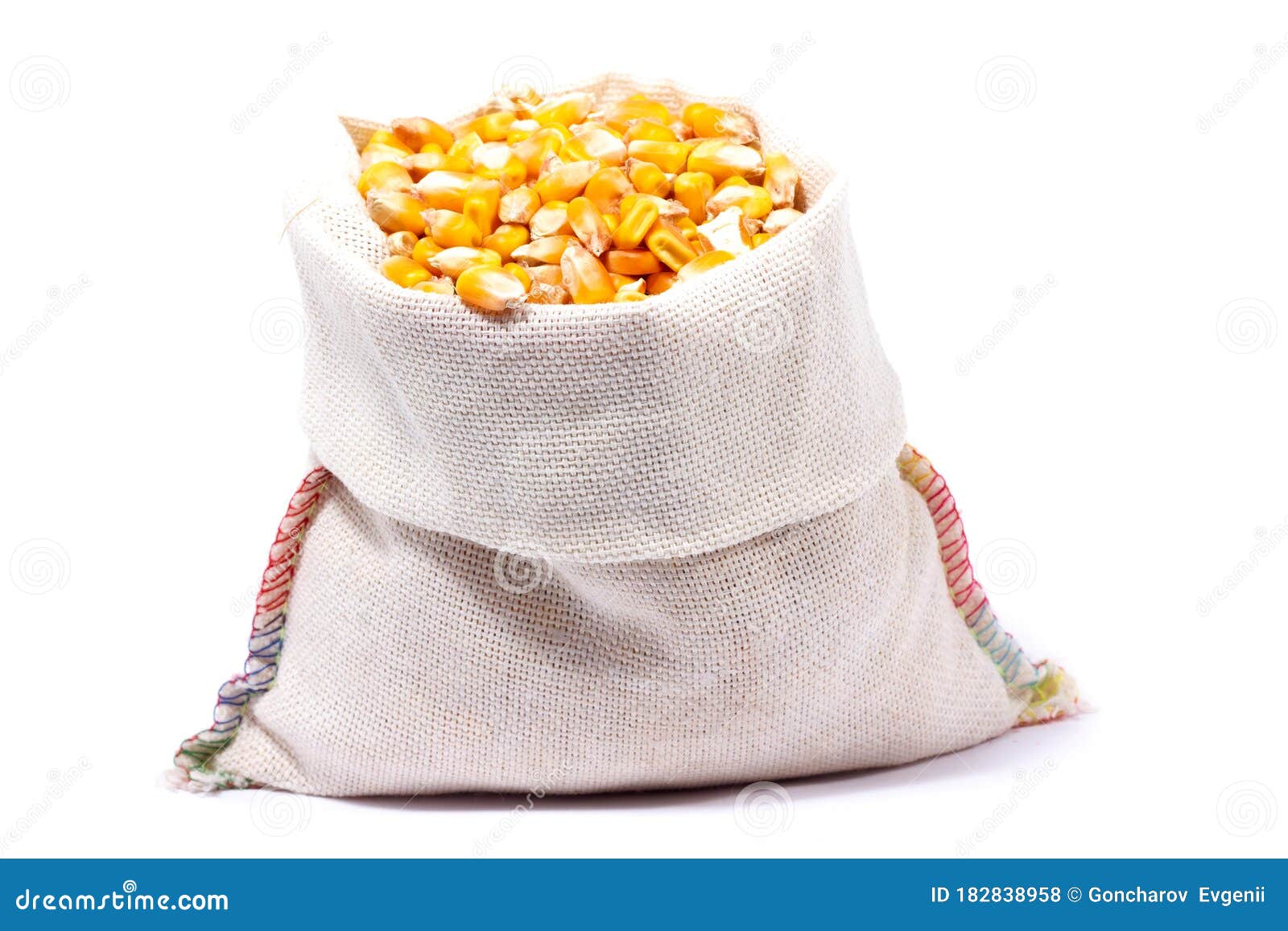 Small Bag of Corn Closeup Isolated. Stock Photo - Image of food, crop ...