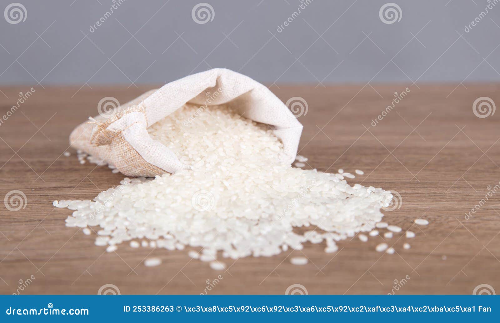 A Small Bag of Scattered Rice Stock Image - Image of japonica ...