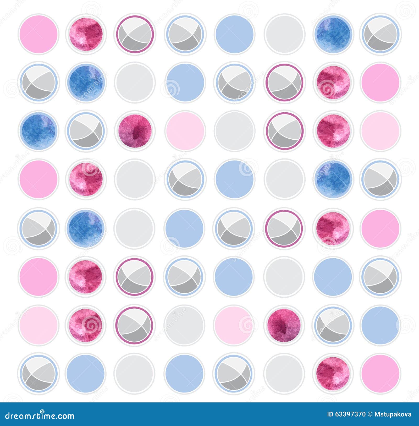 Small Ball Seamless Pattern With Watercolor On White Background Stock ...