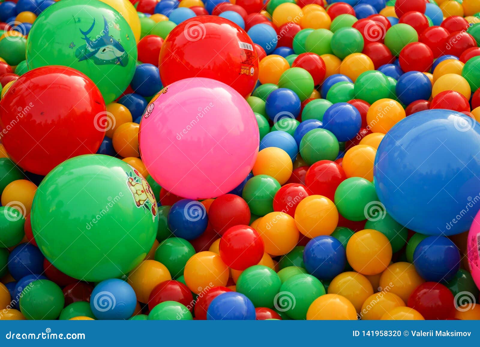 Small Balls of Different Colors on the Playground Stock Photo - Image ...