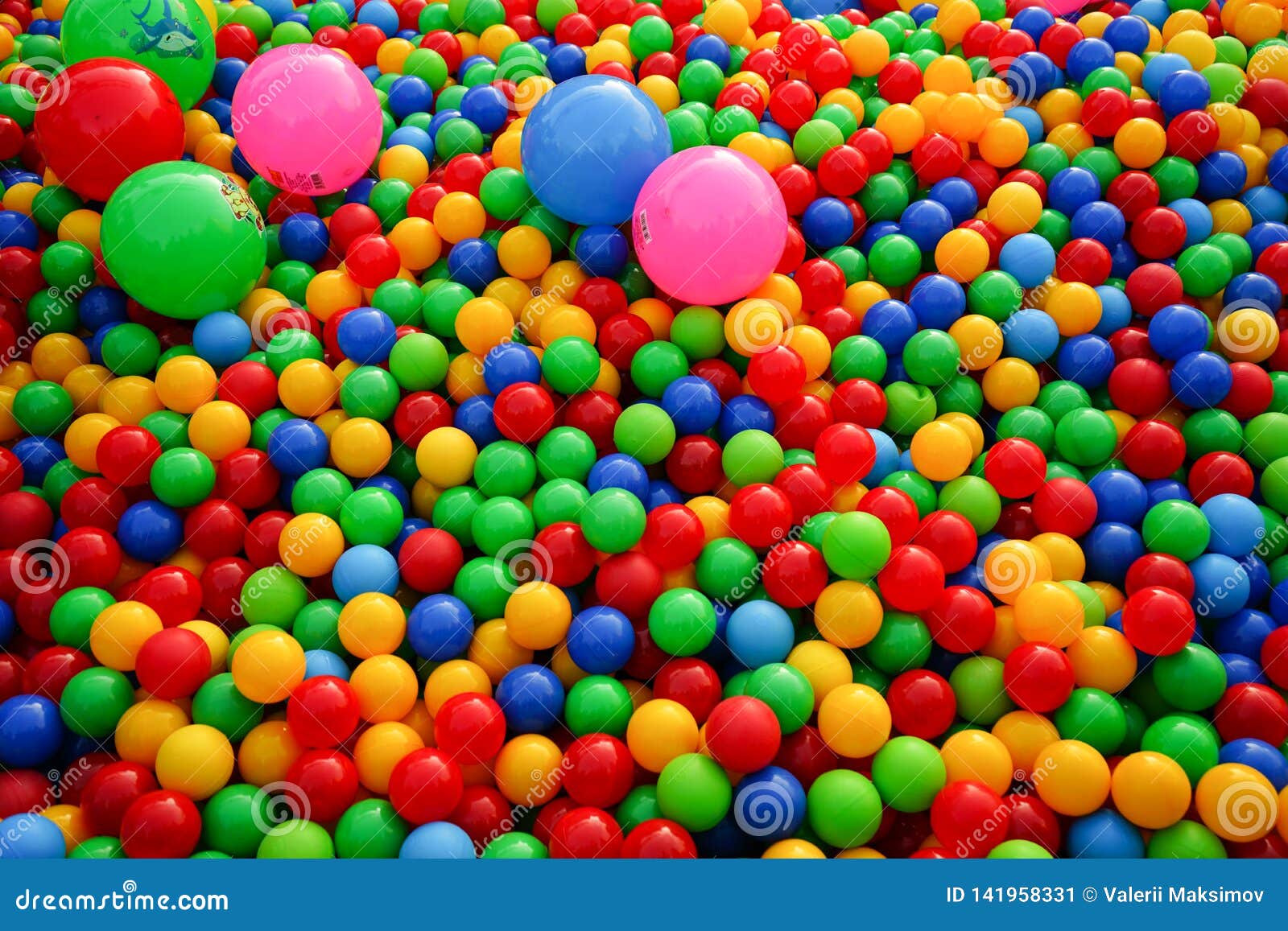 Small Balls of Different Colors on the Playground Stock Image - Image ...