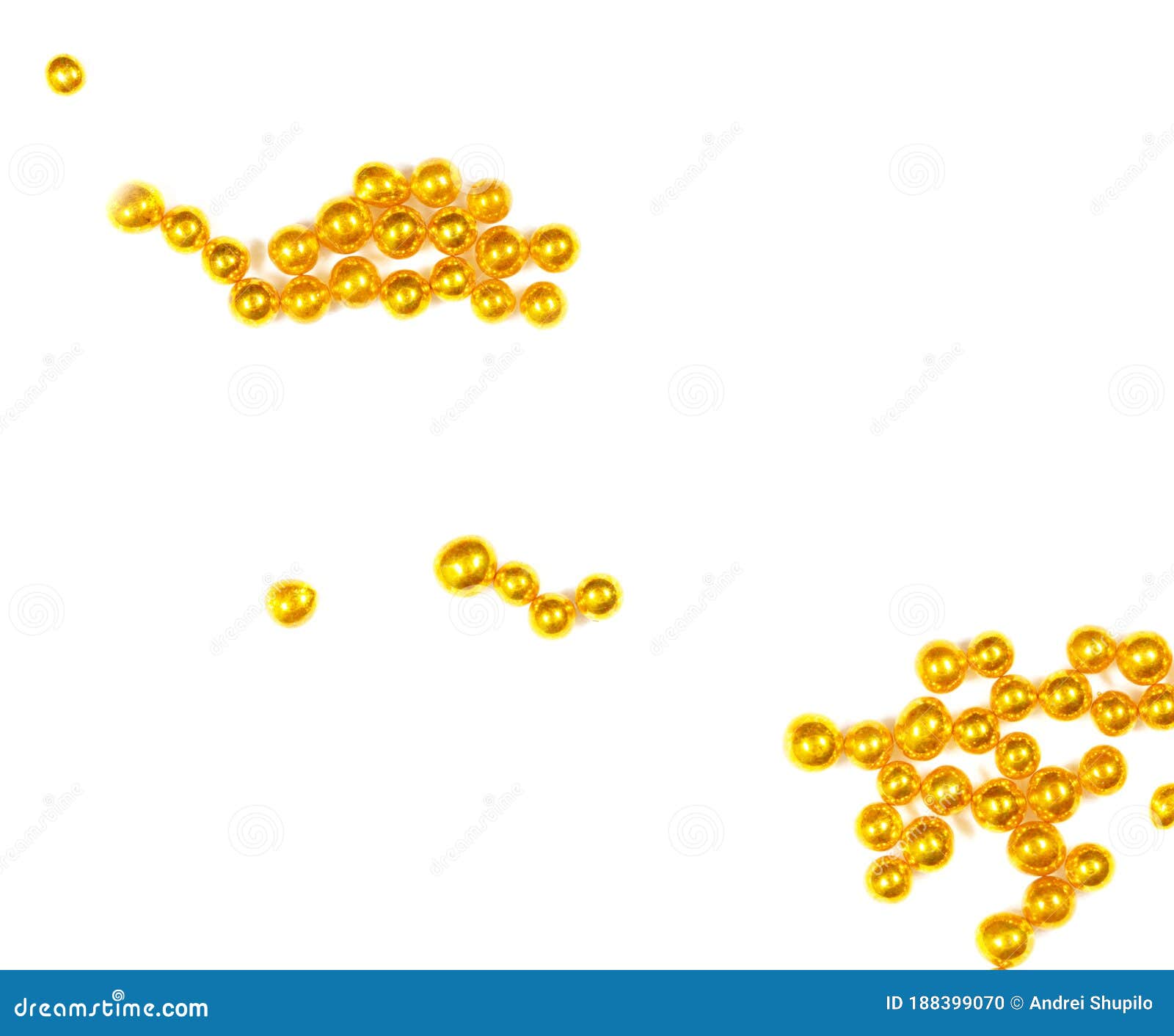 Small Balls of Gold on a White Background Stock Photo - Image of ...