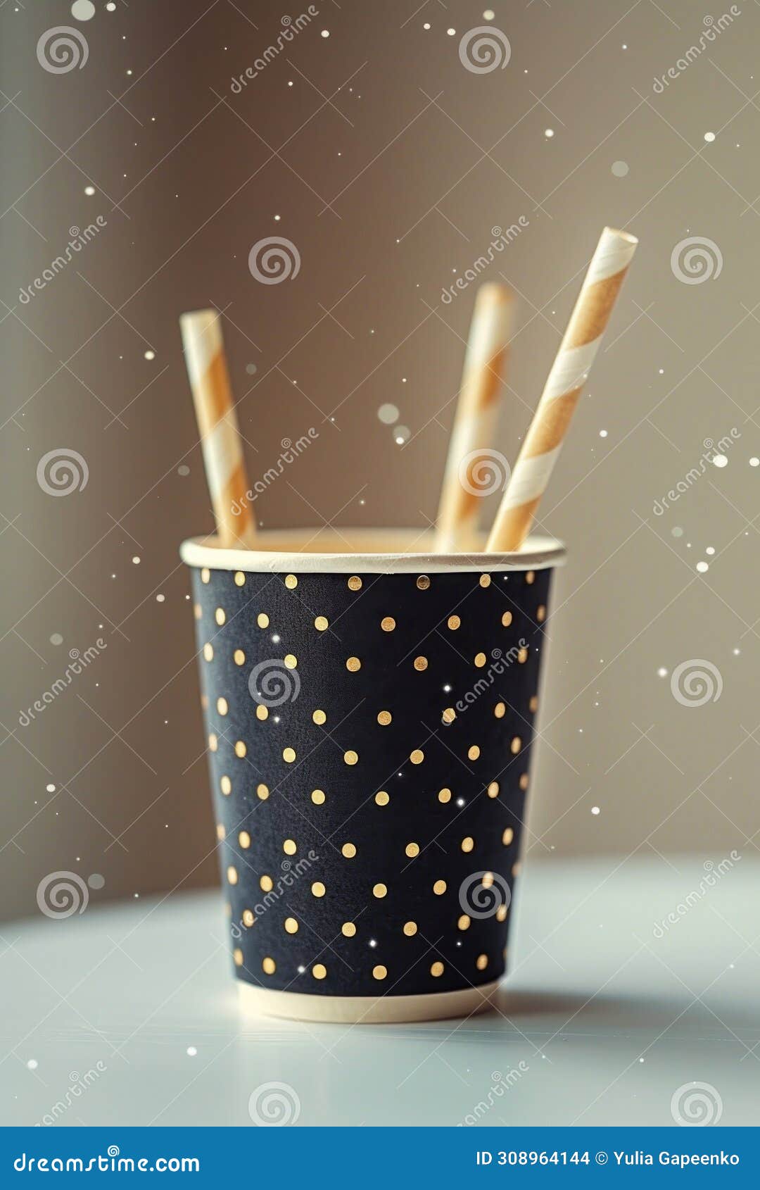 Small Bamboo Tea Cup with Paper Straws Stock Photo - Image of latte ...