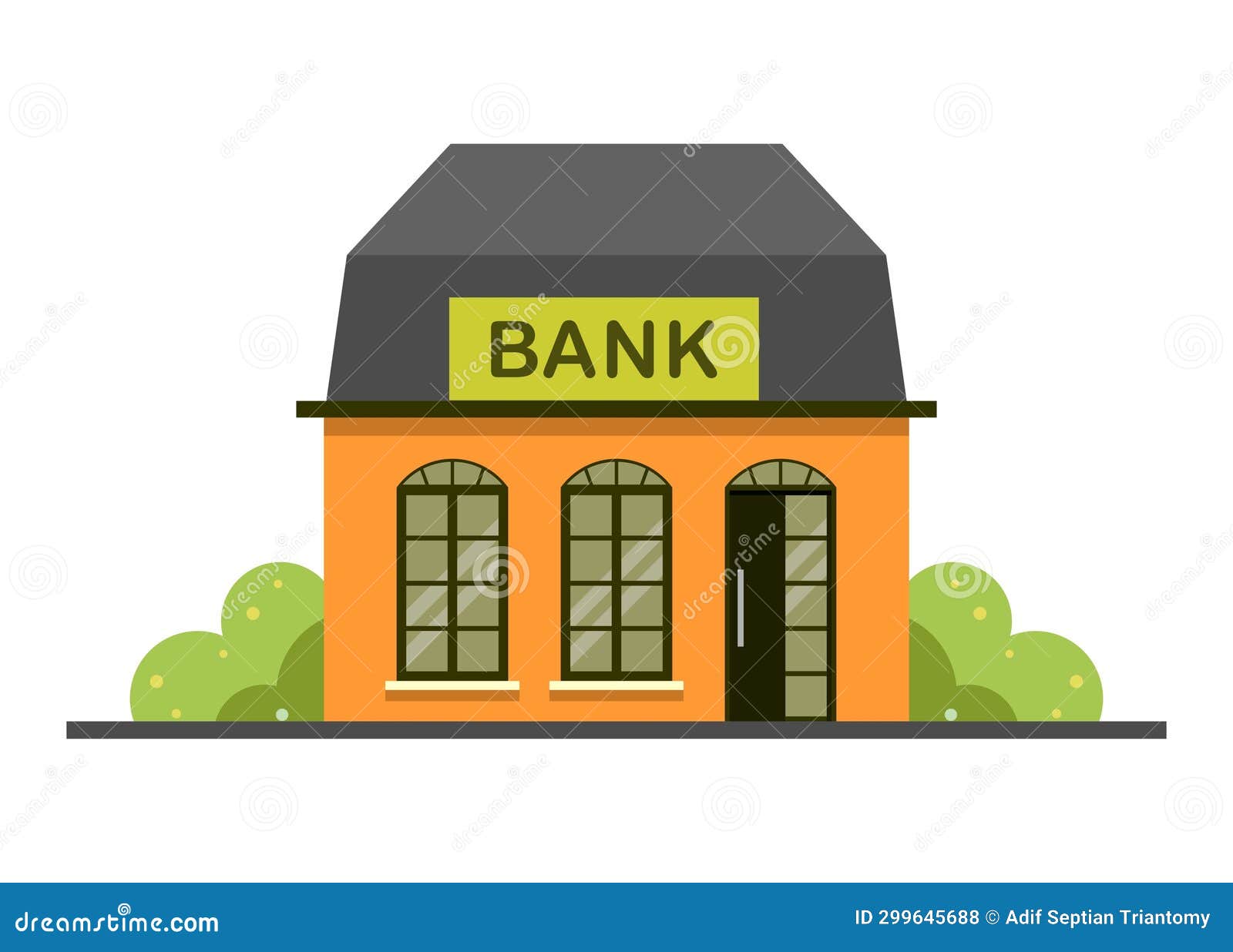 Small Bank Office Building. Simple Flat Illustration Stock Vector ...