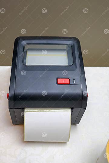 Small Barcode Label Printer Stock Photo - Image of barcode, shipping ...