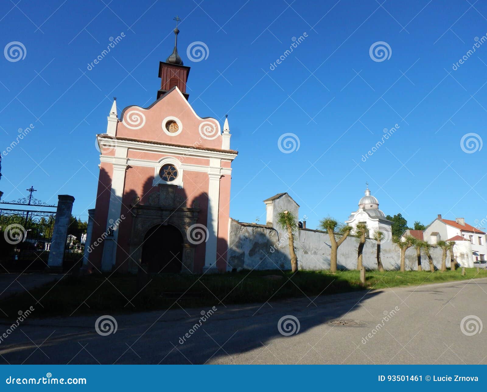 Small Baroque Church at the Cemetery Stock Image - Image of moravia ...