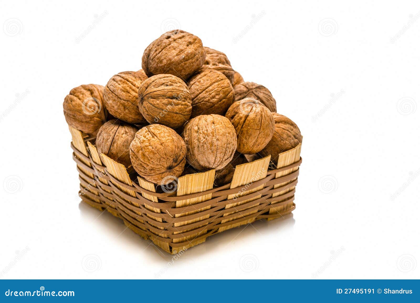 Small basket of walnuts stock image. Image of food, nuts - 27495191
