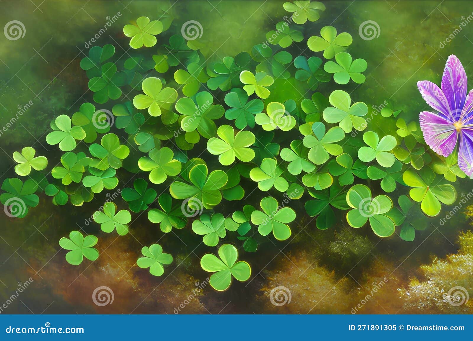 Batch of Clover Leaves in the Spring Garden Generative AI Stock ...