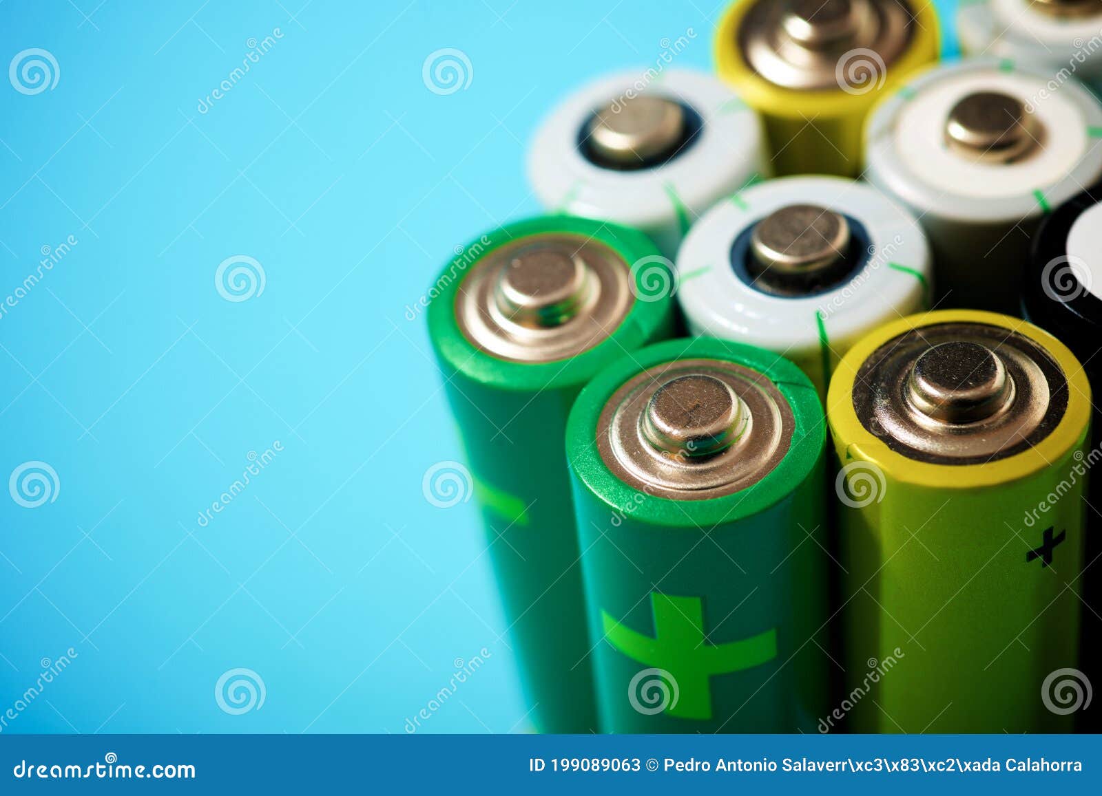 Small batteries close-up stock image. Image of life - 199089063
