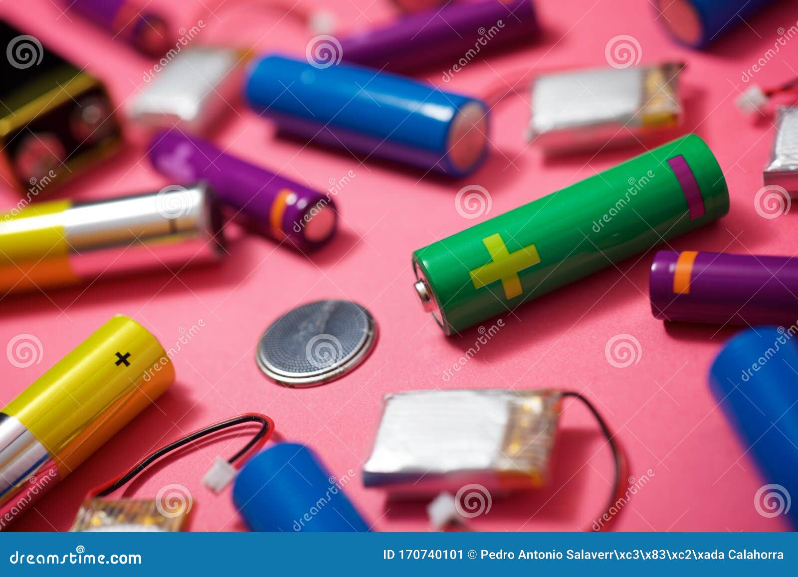 Small batteries view stock image. Image of cell, background - 170740101