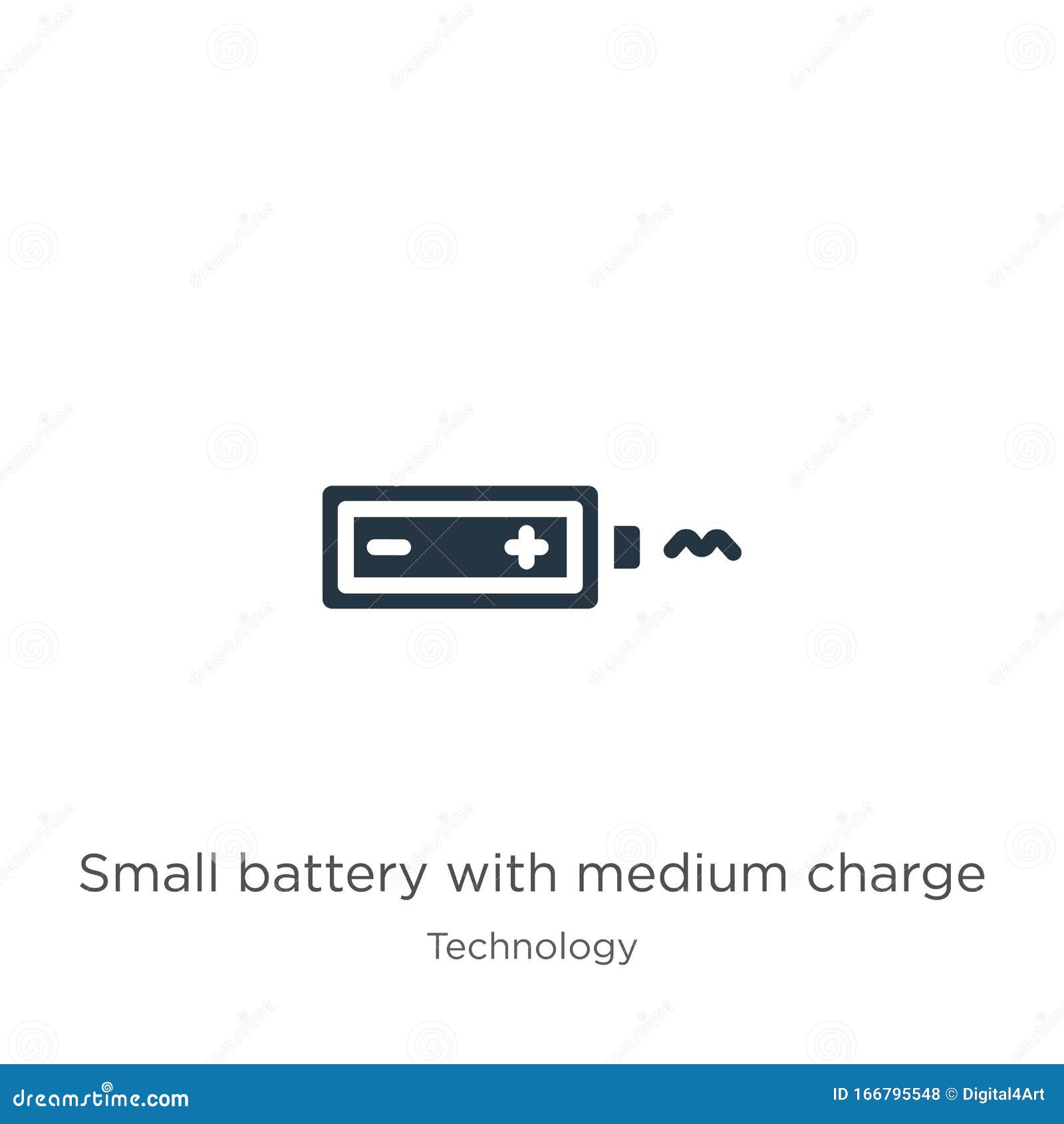 Small Battery with Medium Charge Icon Vector. Trendy Flat Small Battery ...
