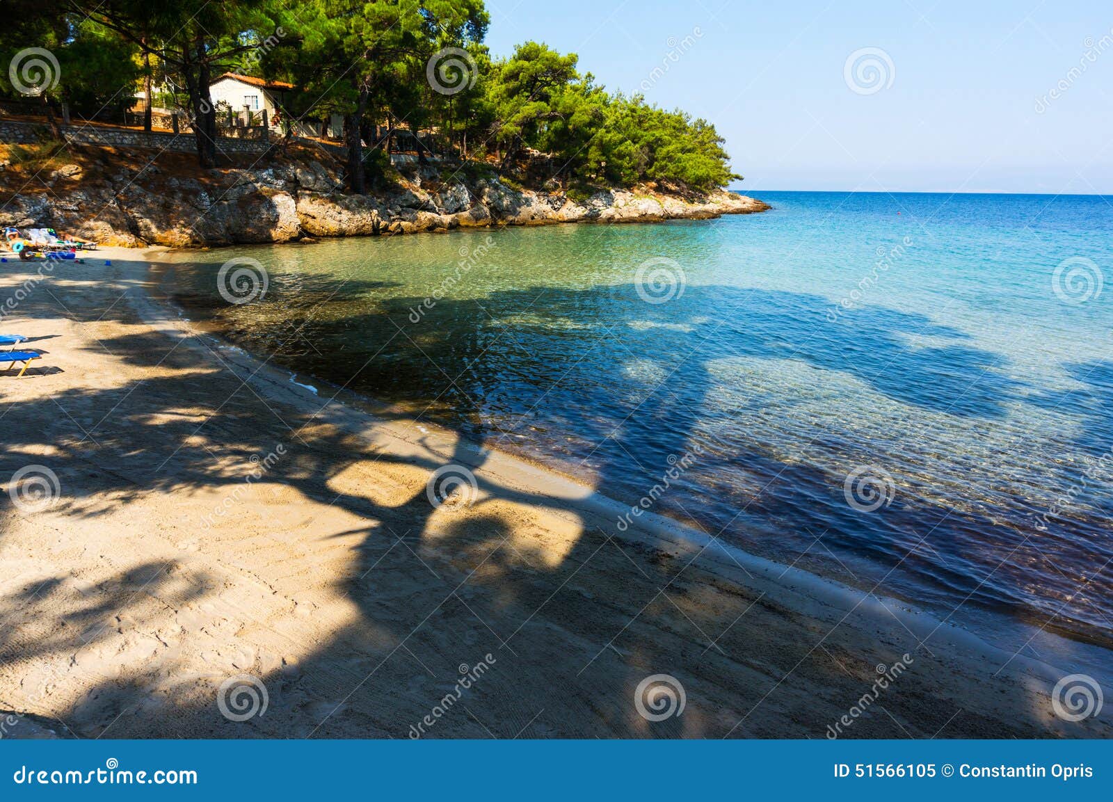 Small Beach Shaded by Trees Stock Image - Image of sunbathing, vacation ...
