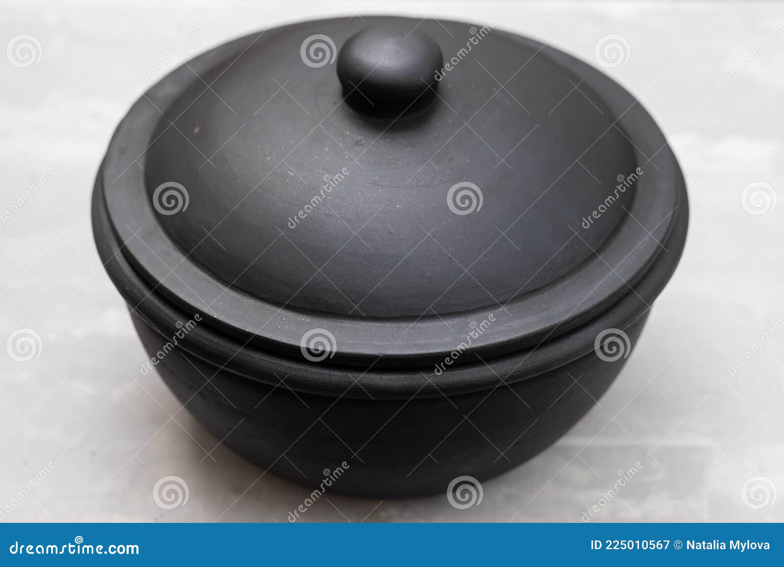 Small Beautiful Black Ceramic Pot Stock Image - Image of rural ...