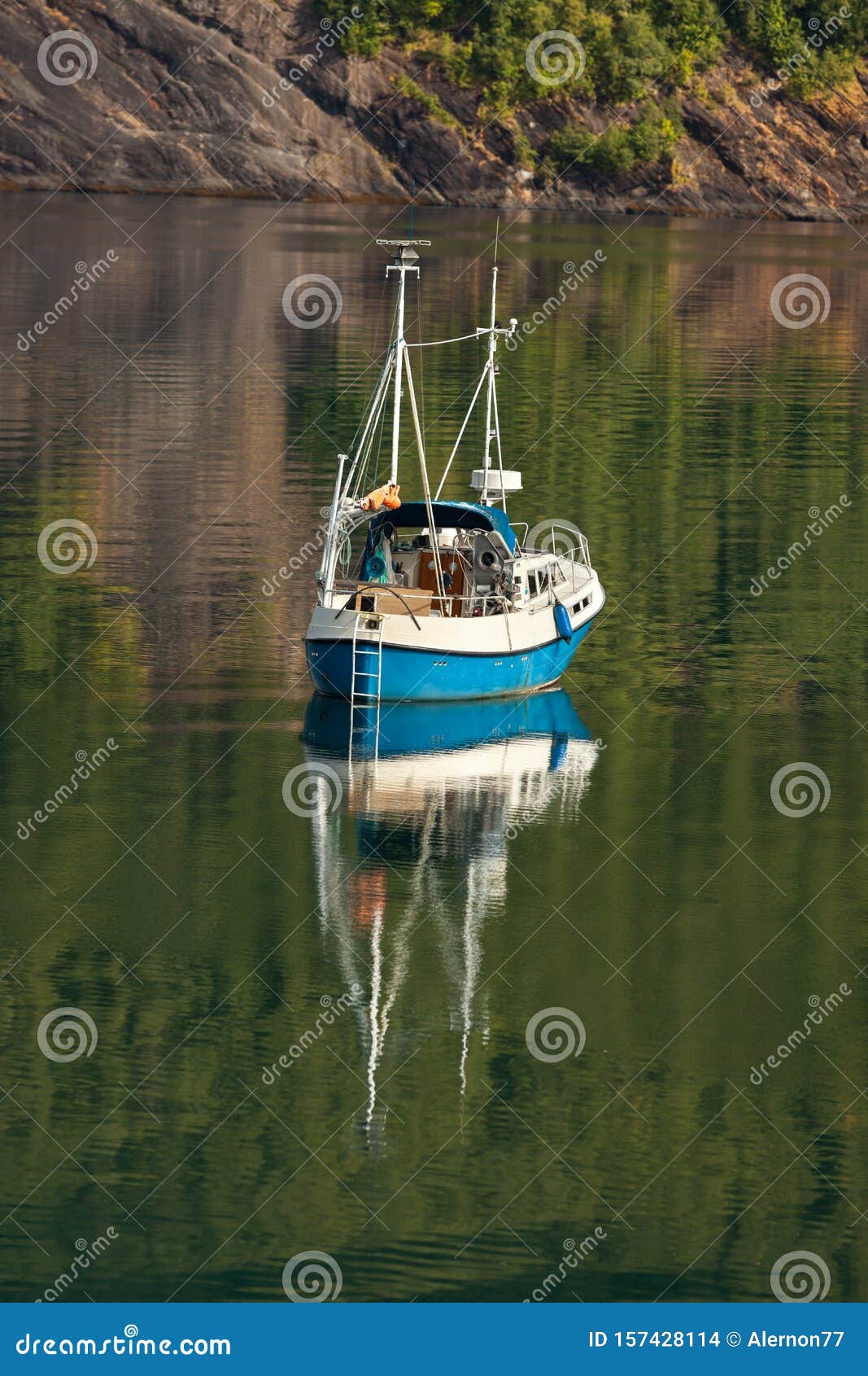 Small Beautiful Boat in a Lake or in a Large River Editorial Stock ...