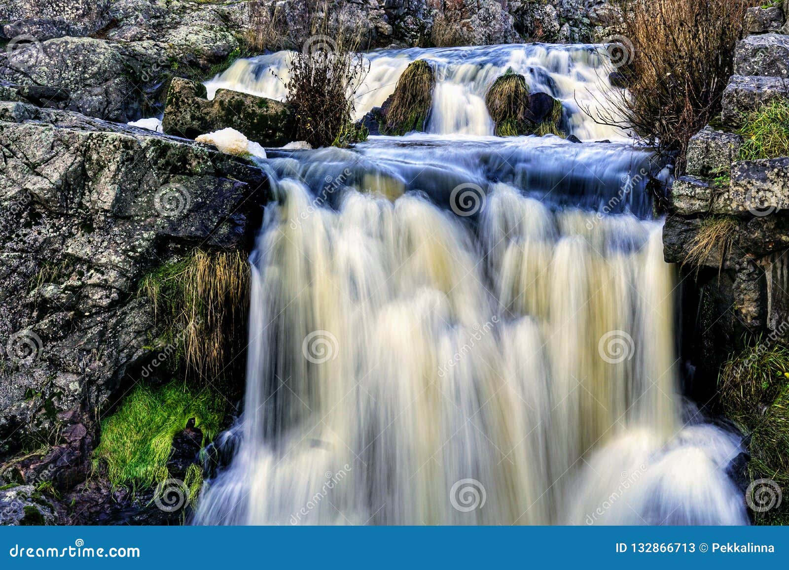 Waterfall in small river stock image. Image of beautiful - 132866713